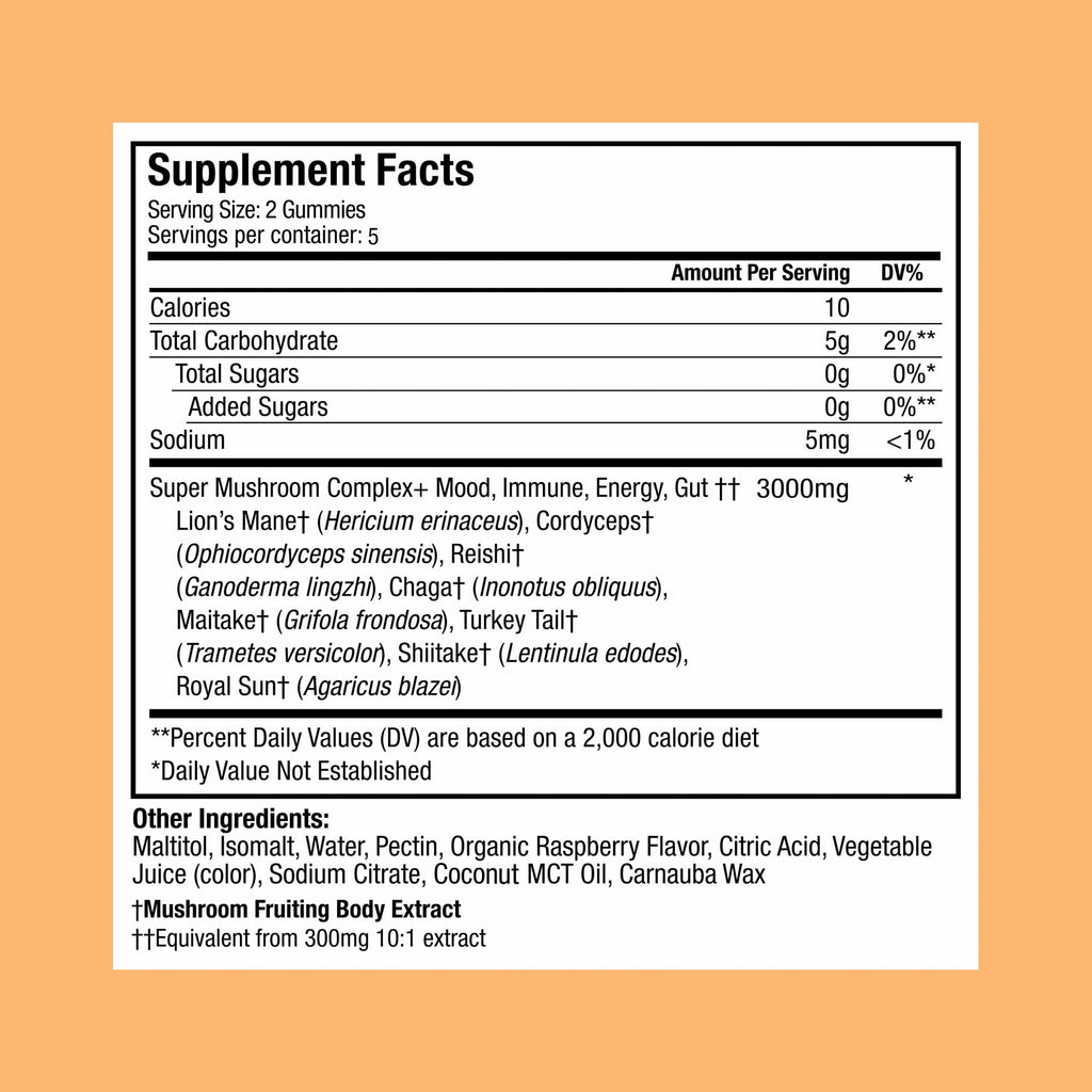 Natural energy boosting mushroom supplements