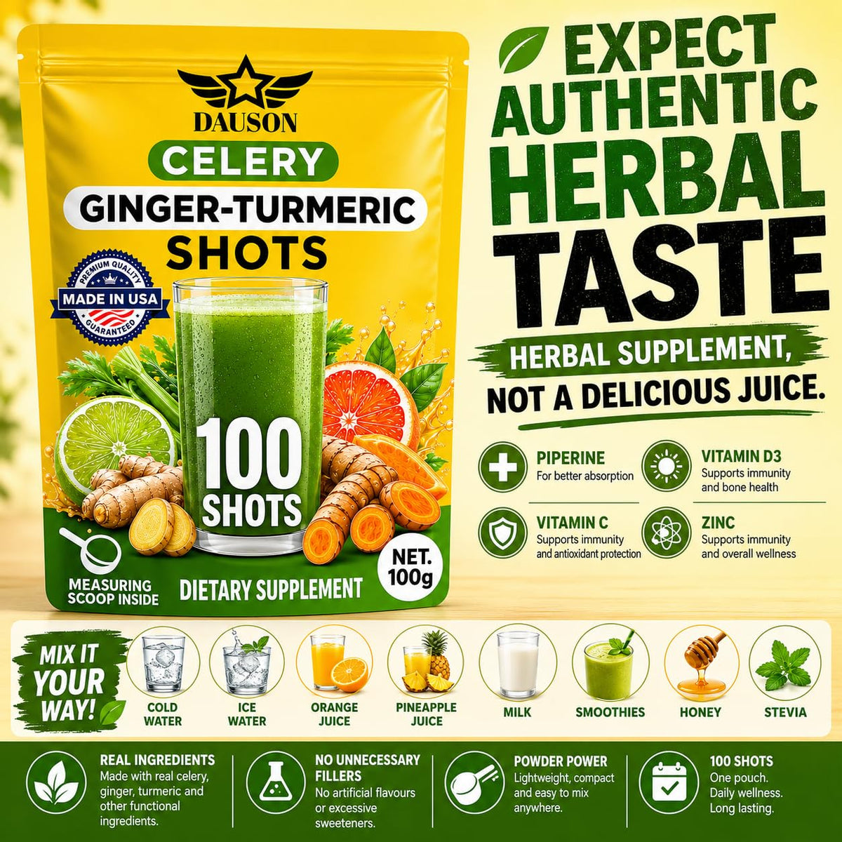 natural energy celery ginger shots