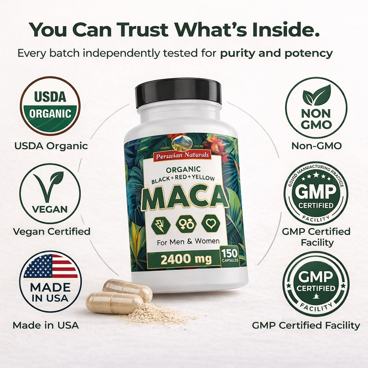 Natural energy enhancer capsules
