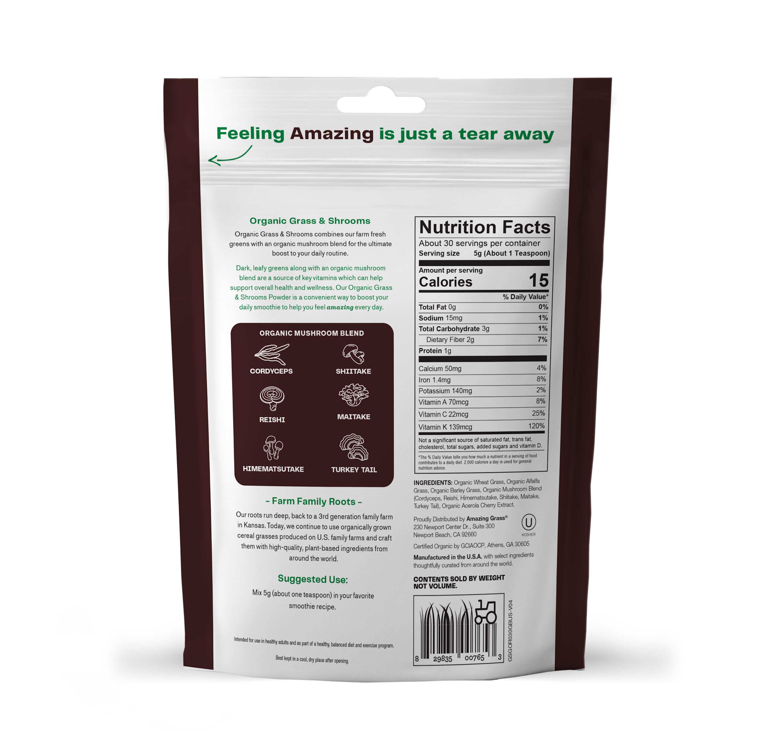 natural energy from blended greens