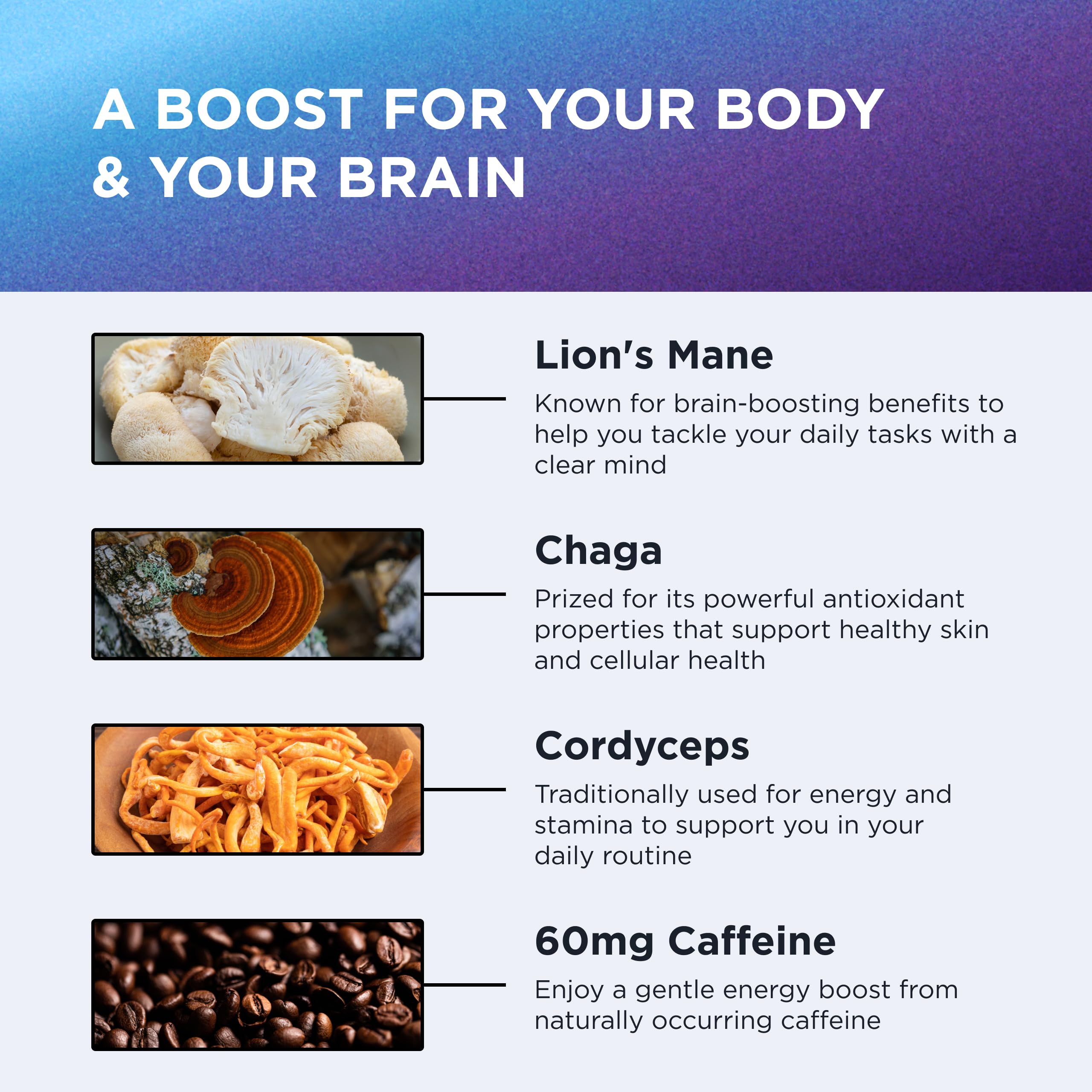 natural energy from mushroom blend