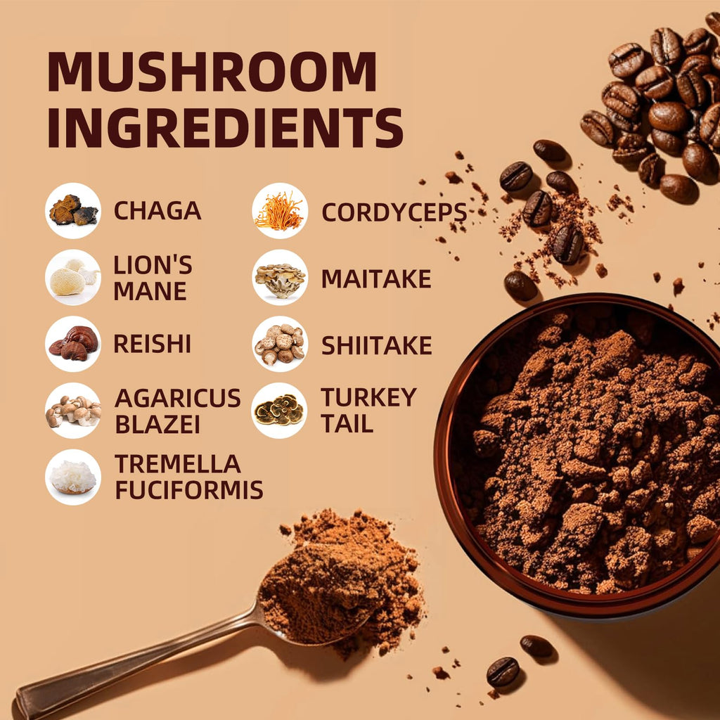 Natural energy from mushroom coffee