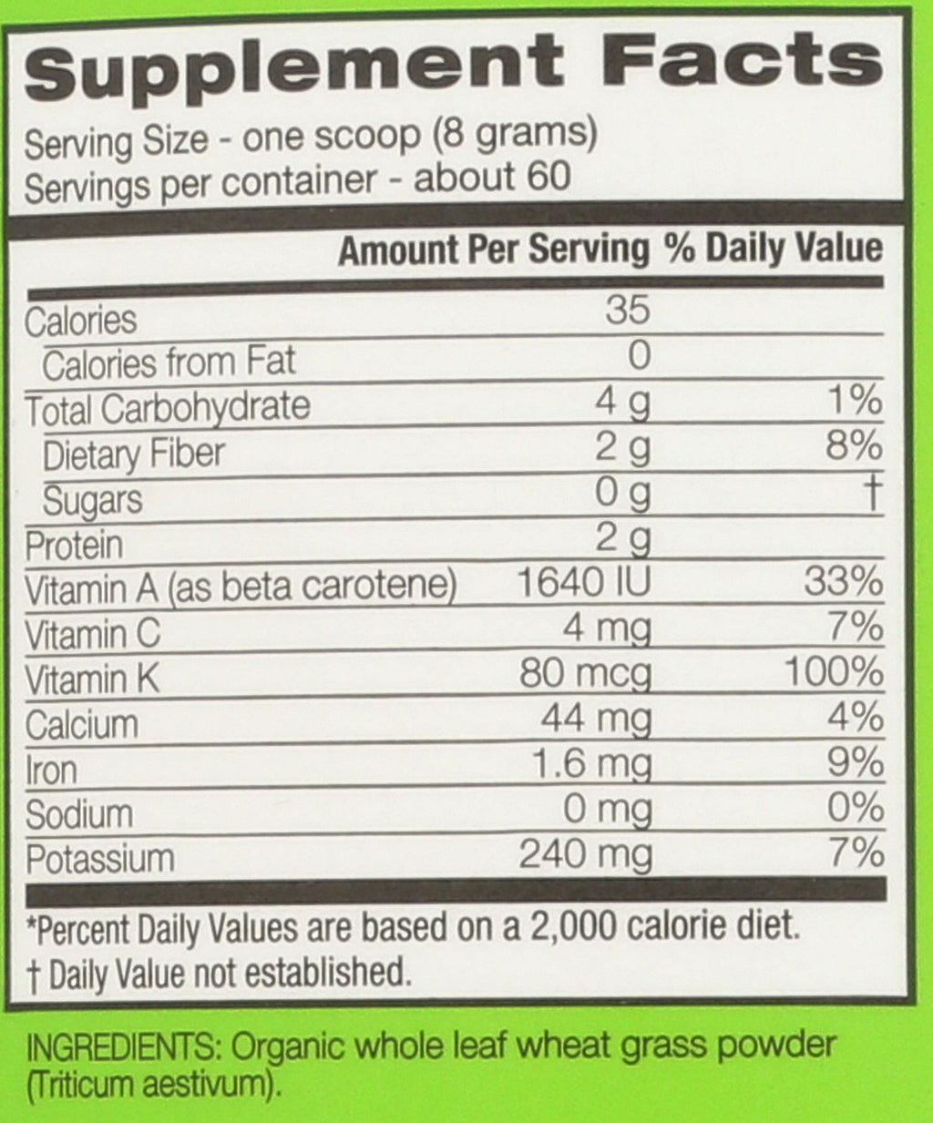 natural energy from wheat grass powder