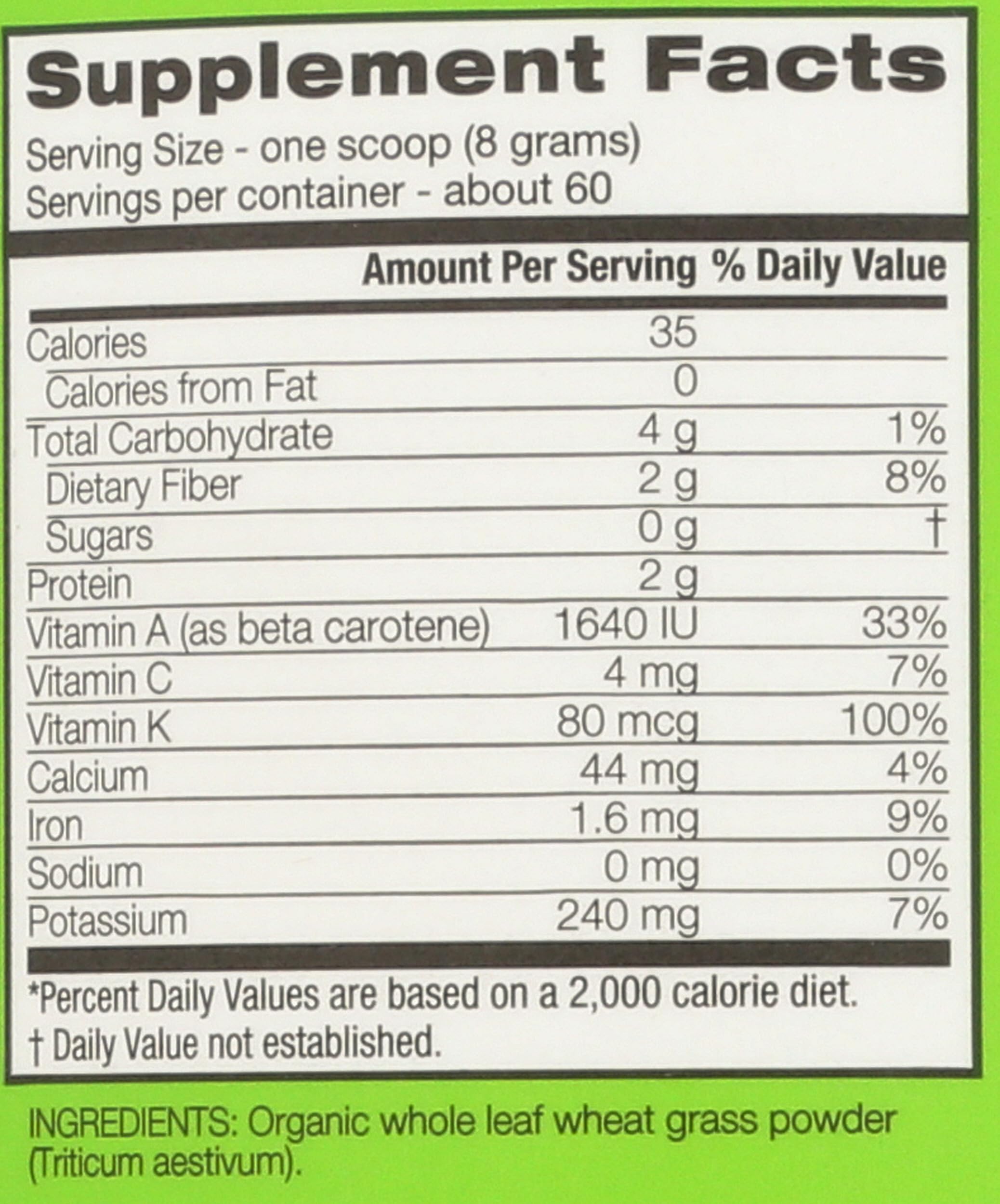 natural energy from wheat grass powder