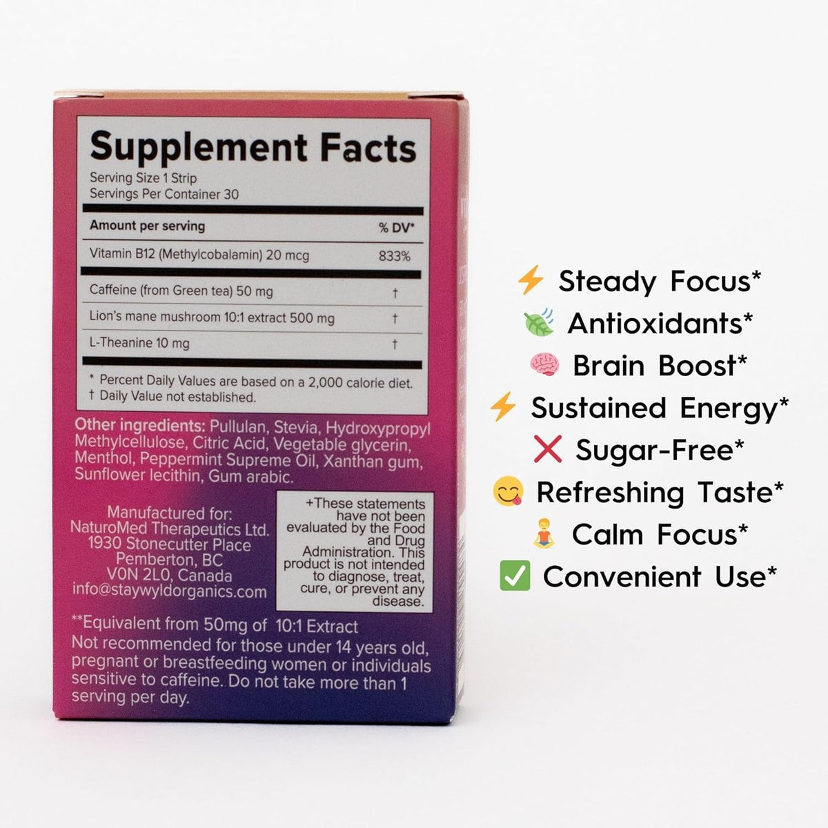 Natural energy strips for athletic performance