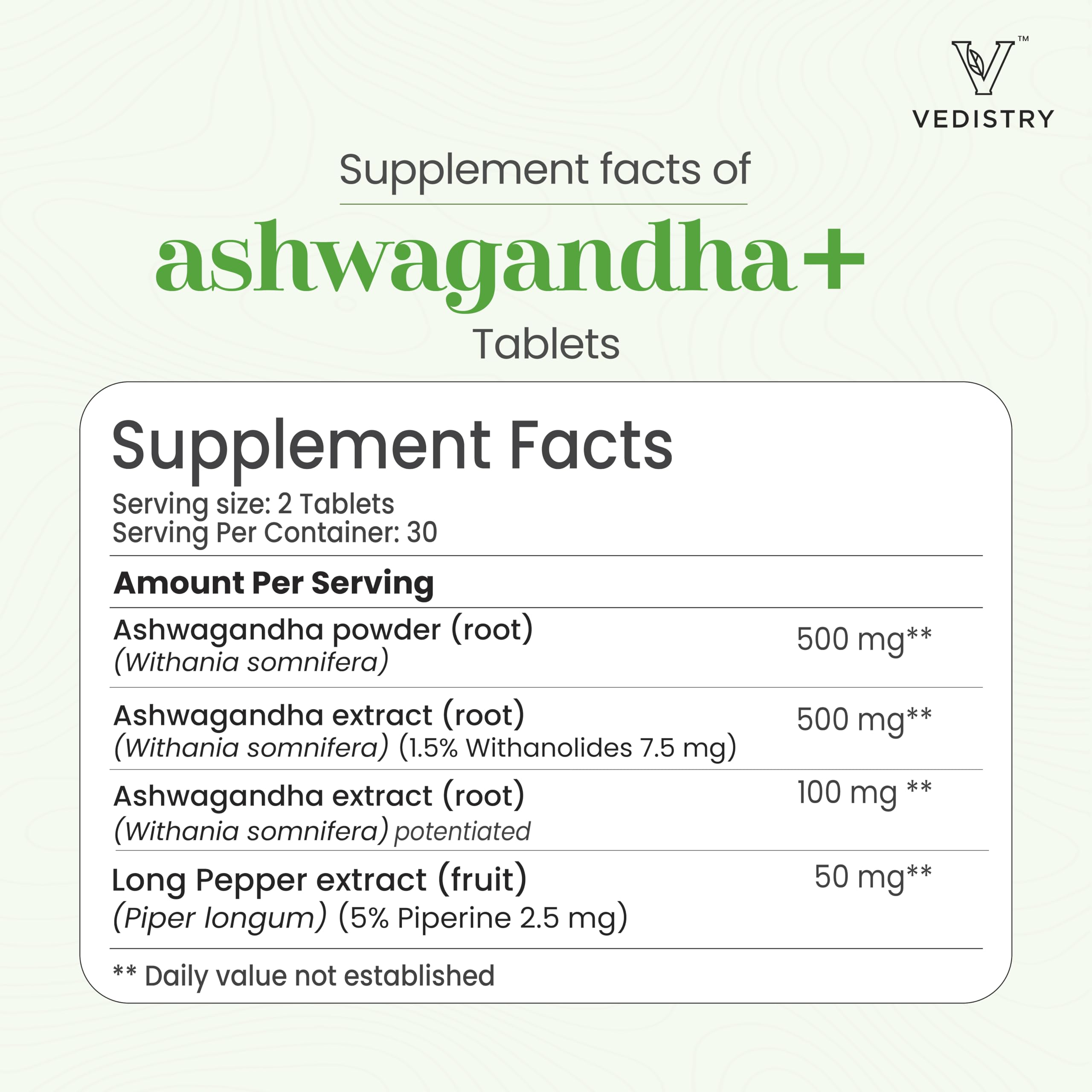 Natural energy supplement with ashwagandha