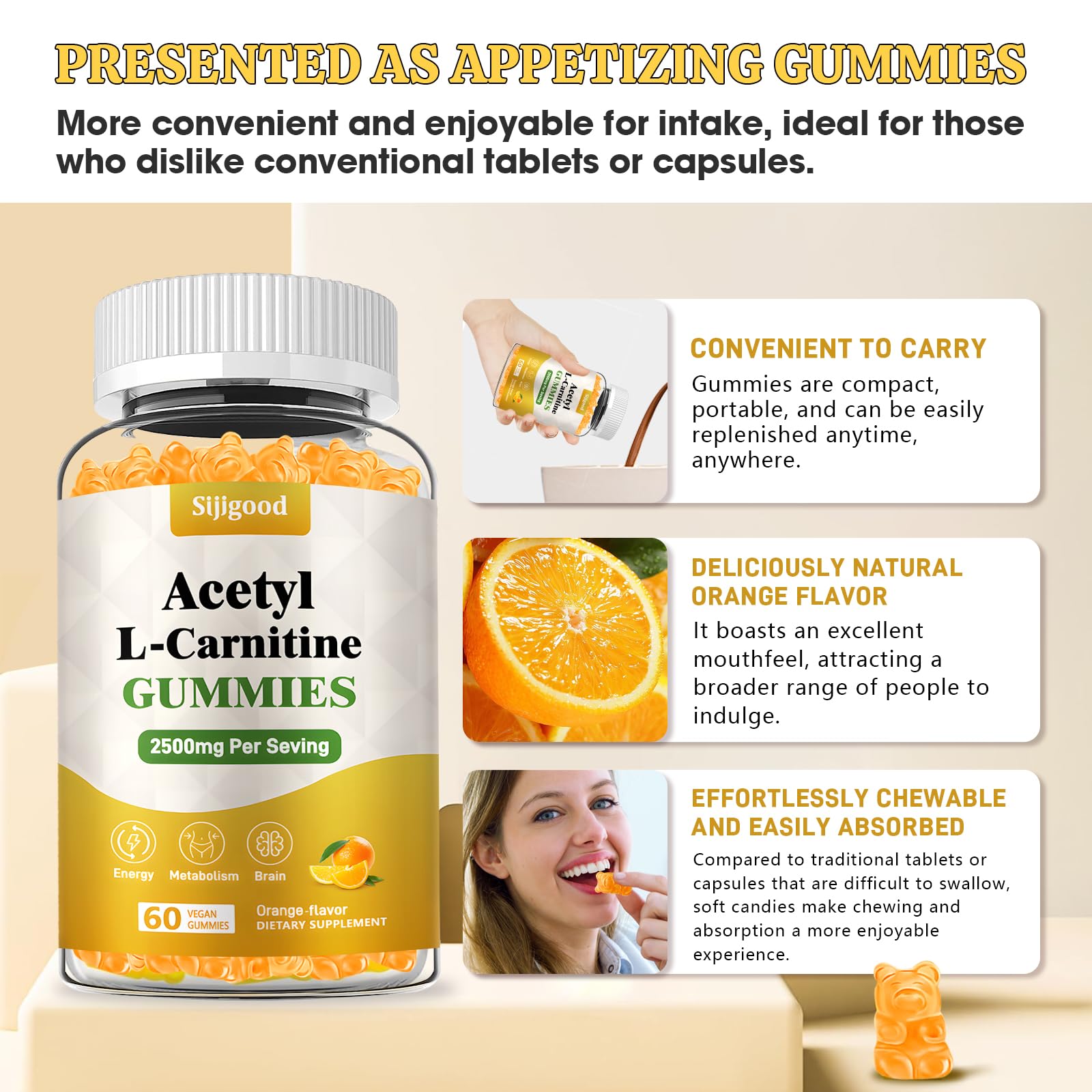 Natural energy support Acetyl gummies