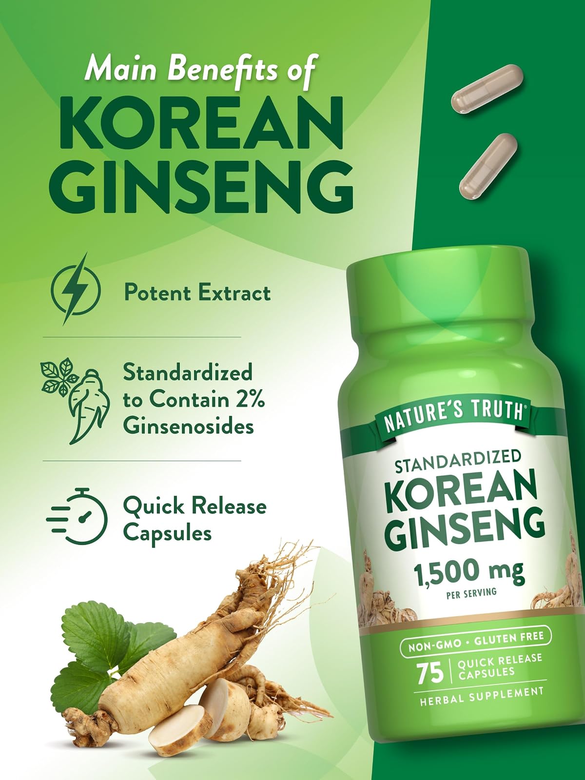 Natural energy support with ginseng