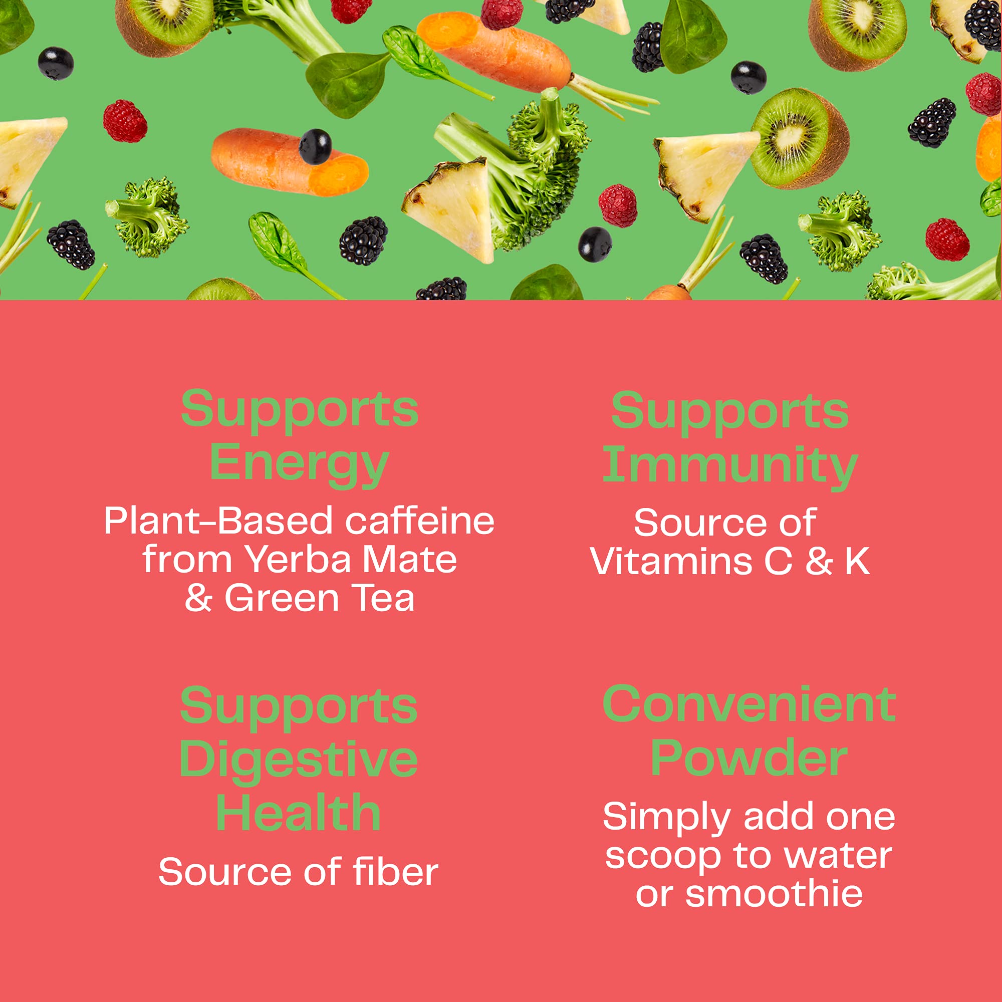 Natural energy with chlorella and matcha