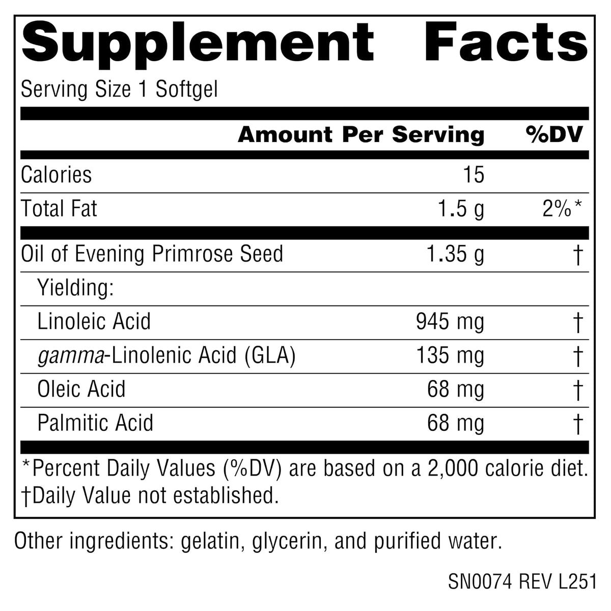 natural evening primrose oil supplement