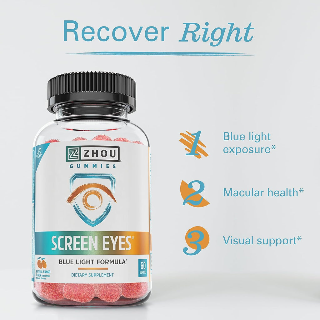 Natural eye care gummies with lutein