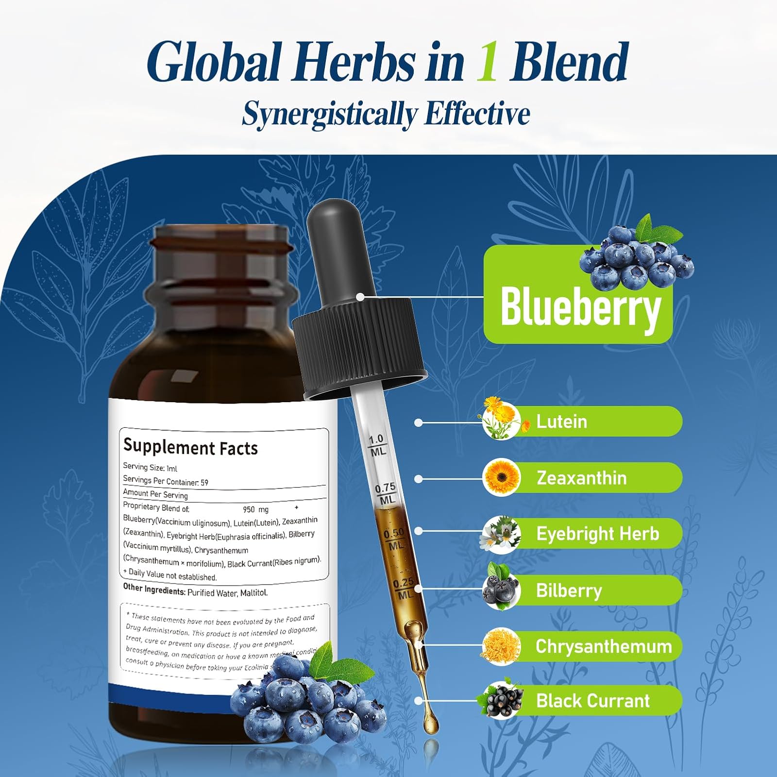 Natural eye health support drops