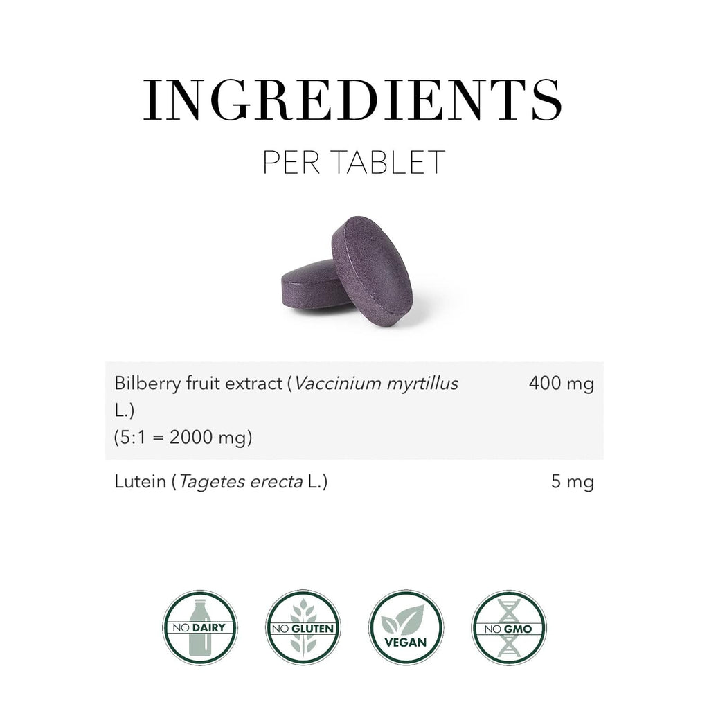 Natural eye support with blueberries