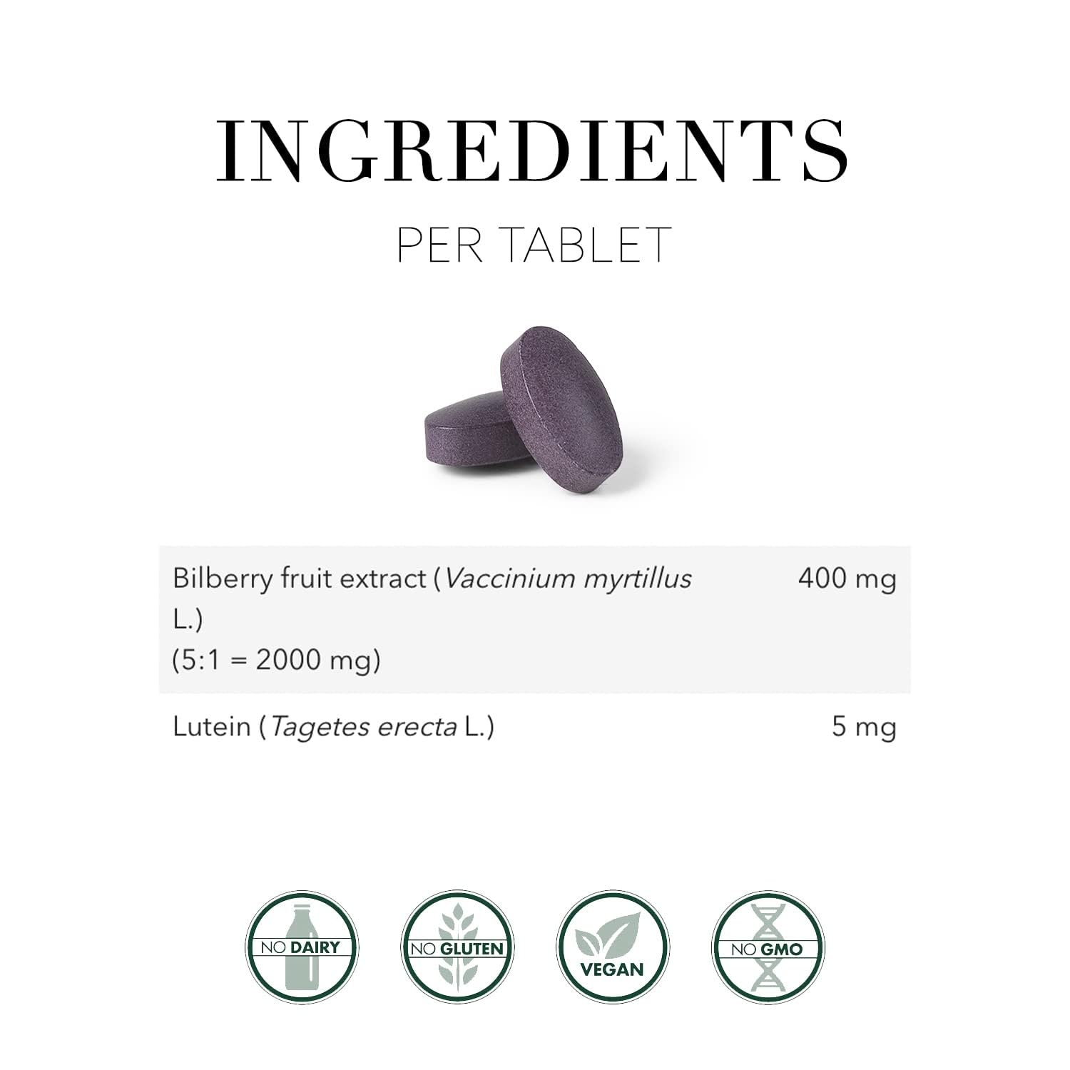 Natural eye support with blueberries