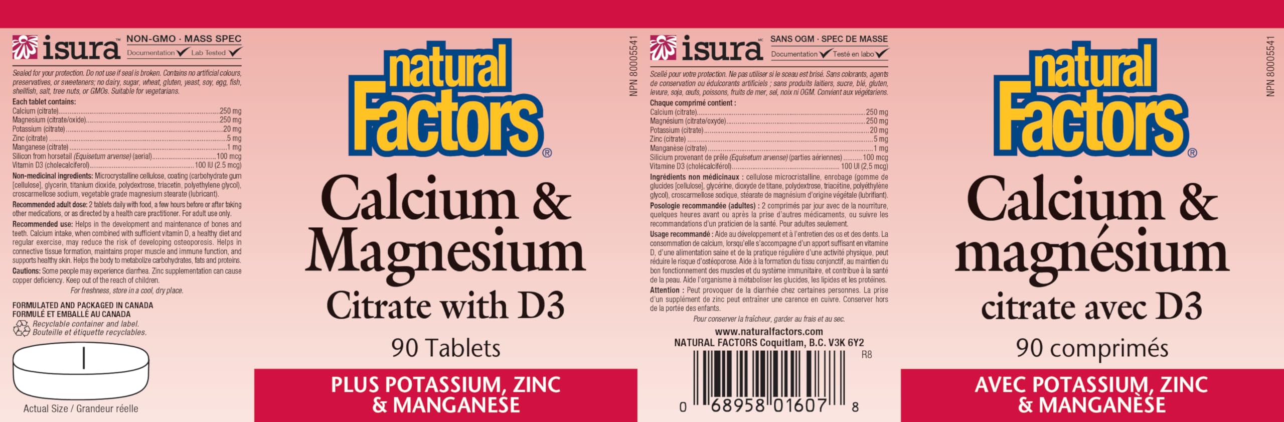 natural factors calcium for vitality