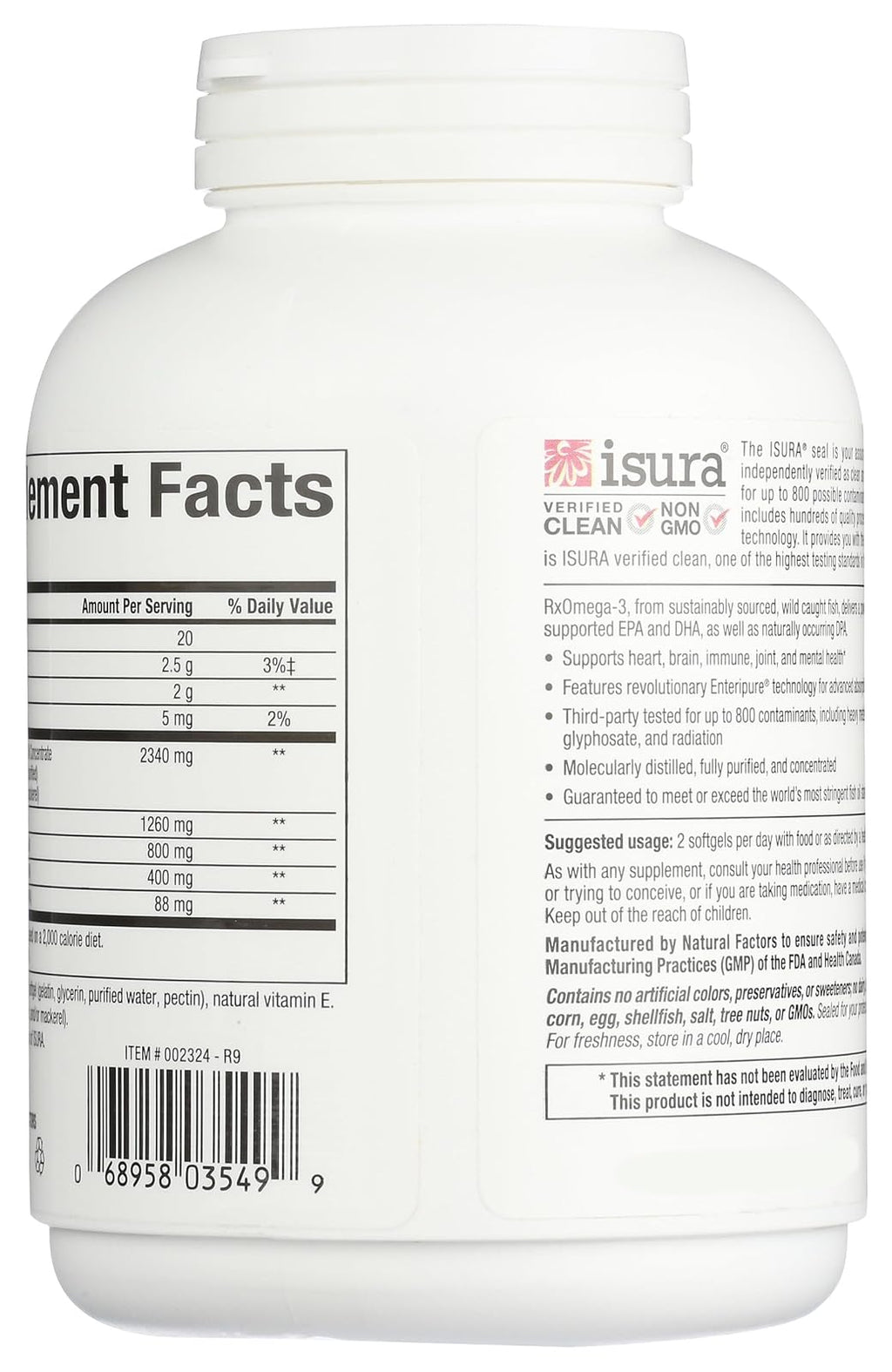 natural factors omega 3 softgels