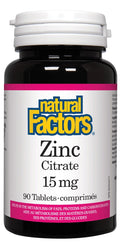 Natural Factors Zinc Citrate tablets for immune support