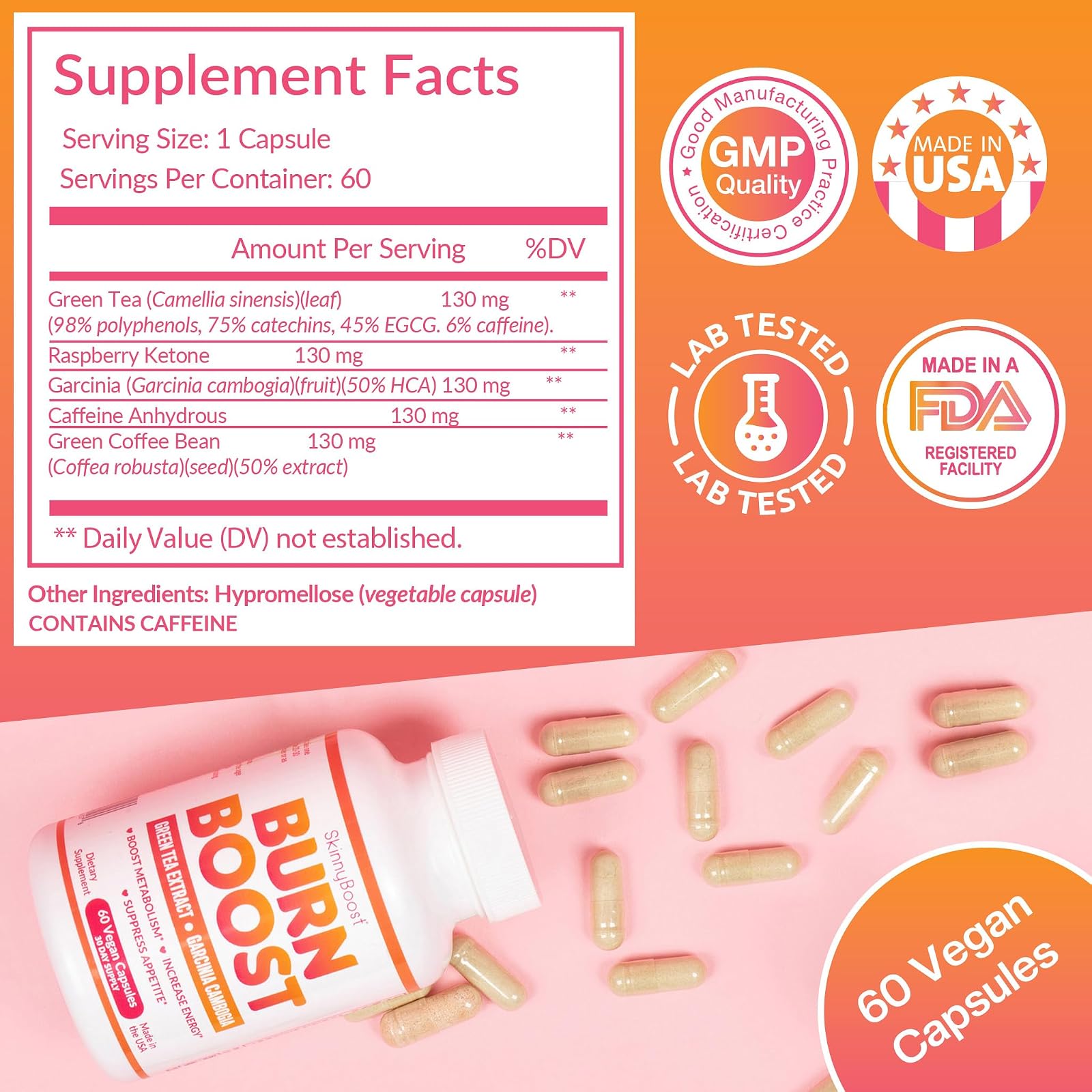 natural fat burners with 60 capsules