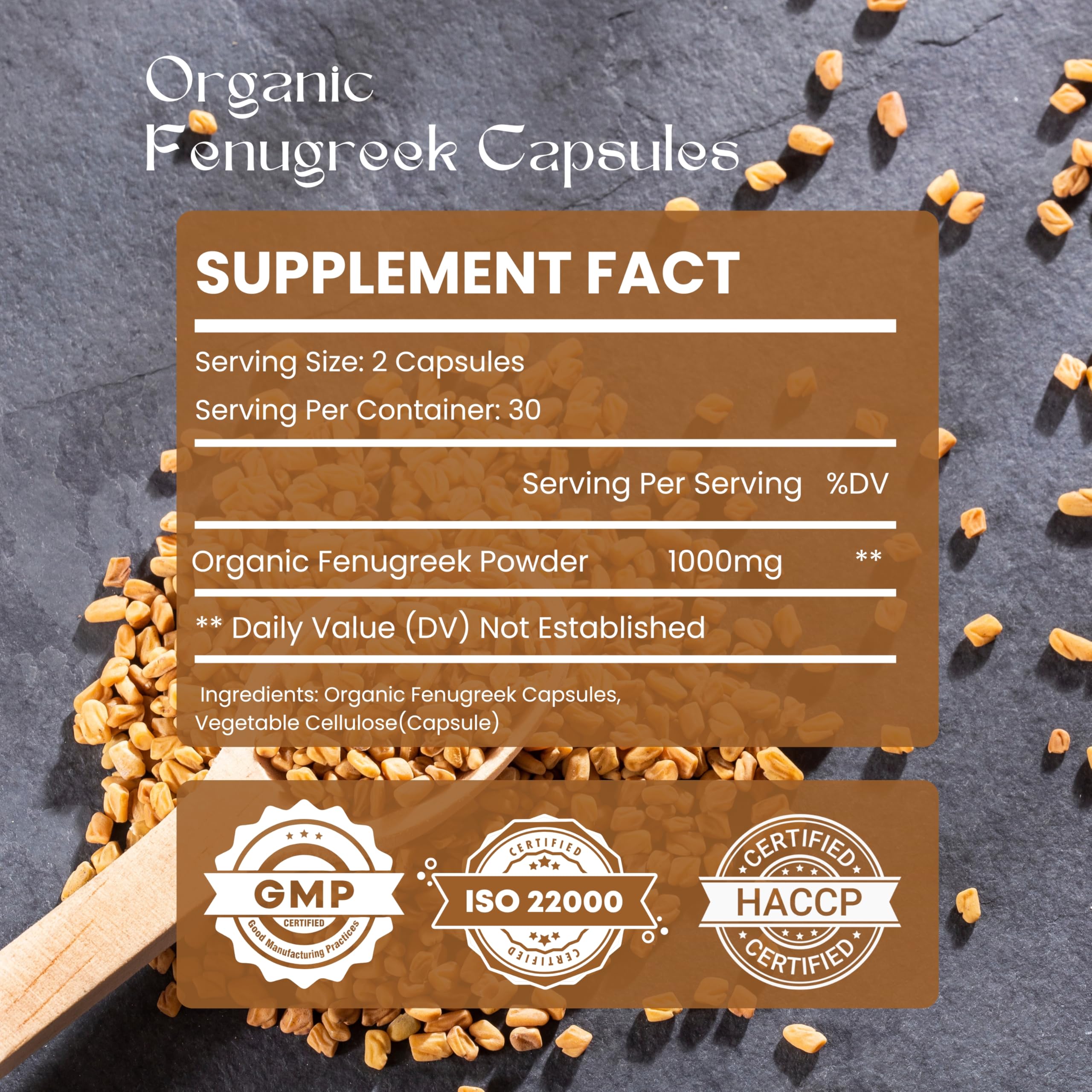 Natural fenugreek capsules for milk production