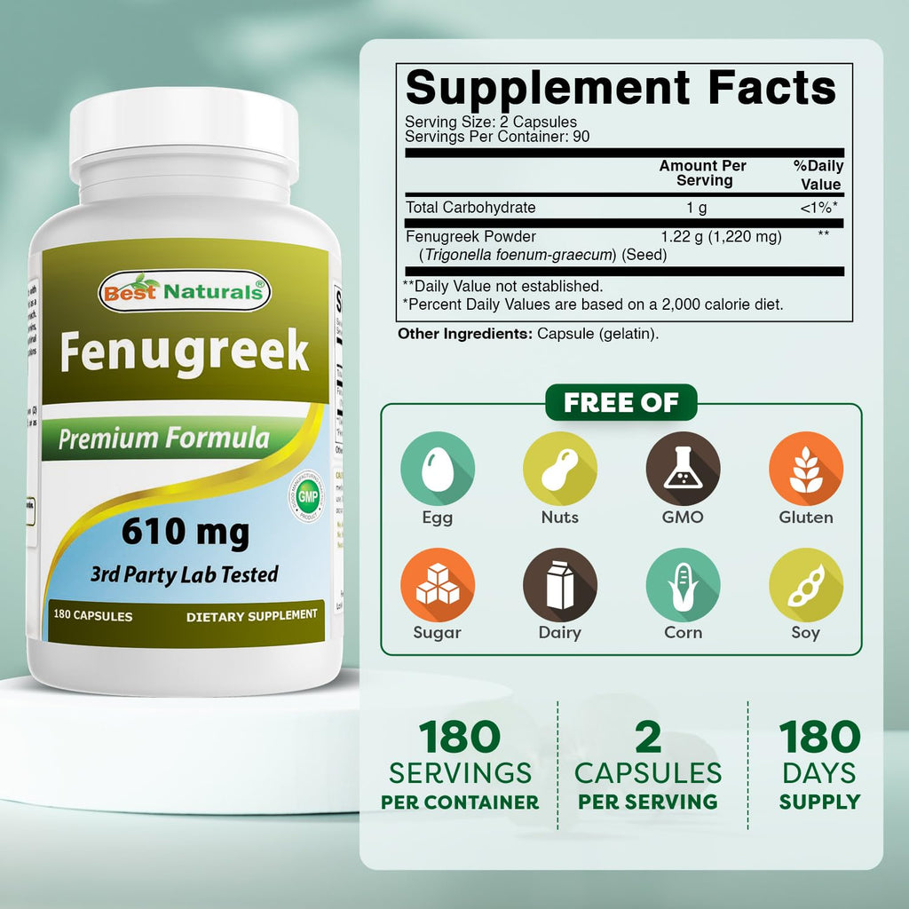 Natural fenugreek seed supplement benefits