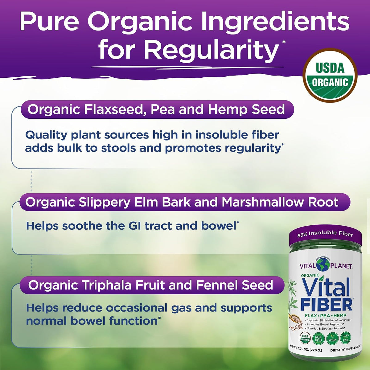 Natural fiber powder for daily wellness