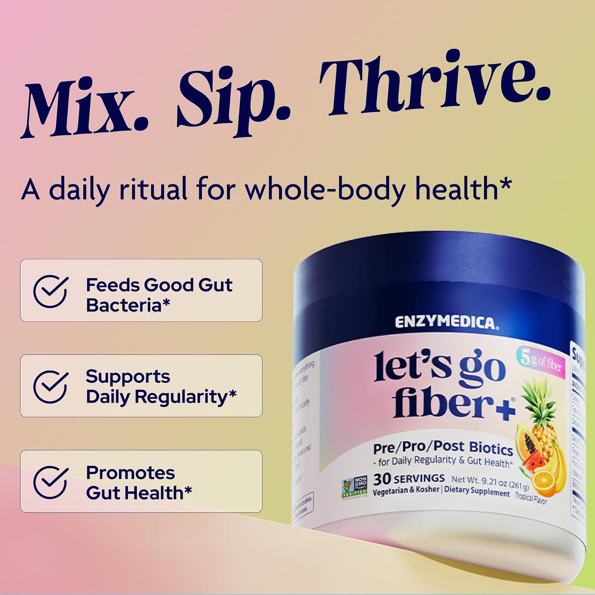 natural fiber powder for gut support
