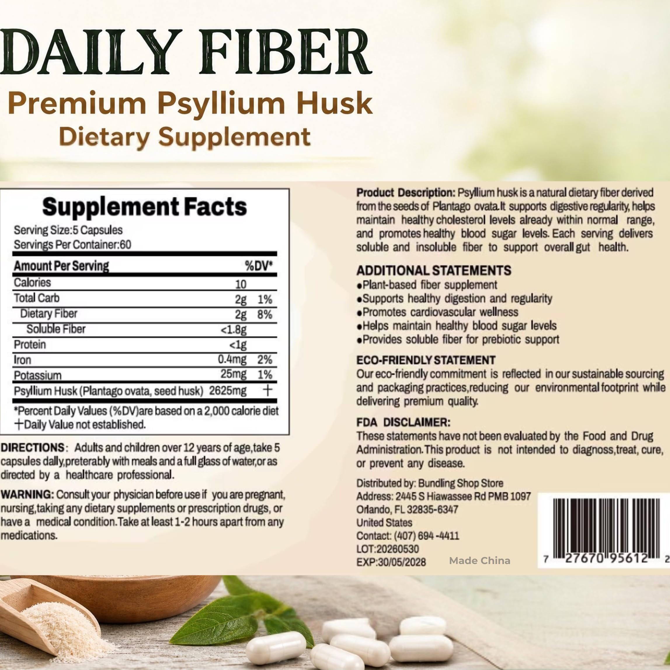 natural fiber supplement for adults