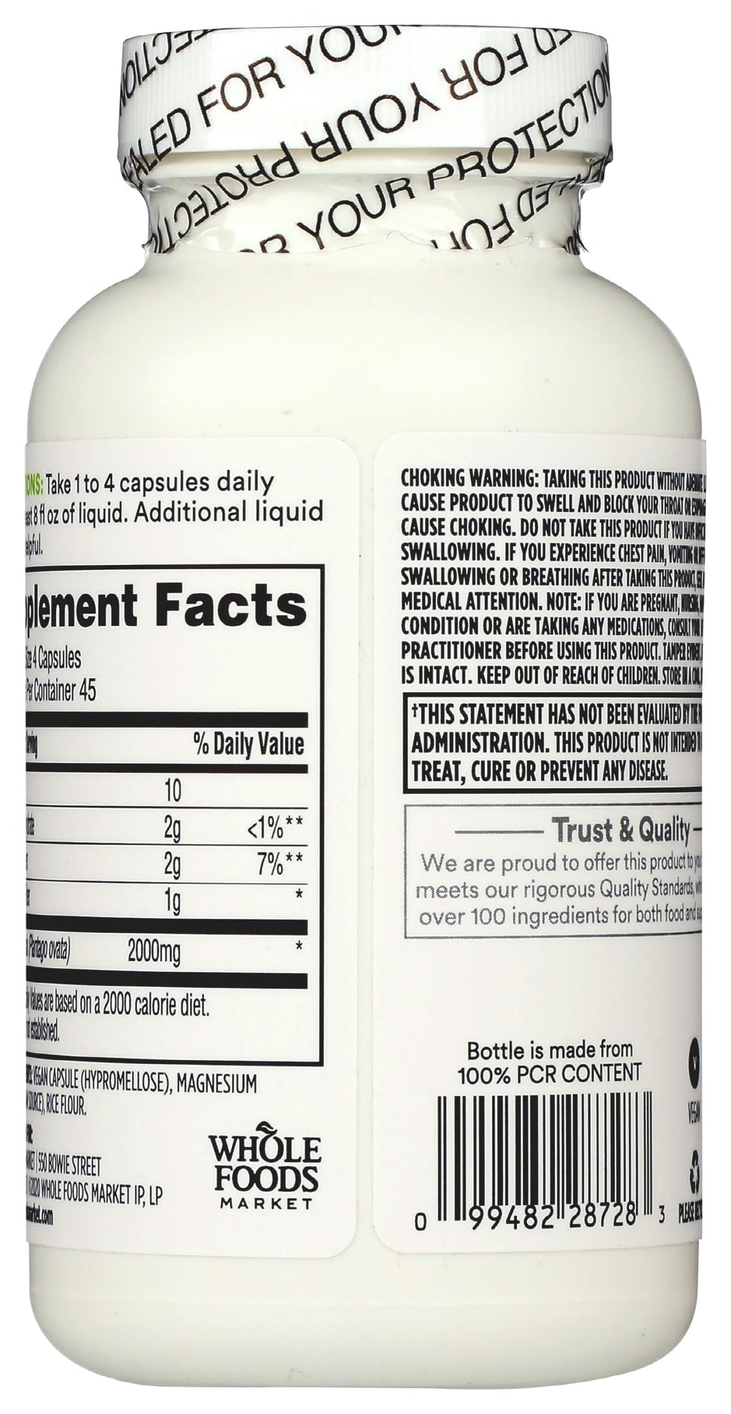 Natural fiber supplement for gut health