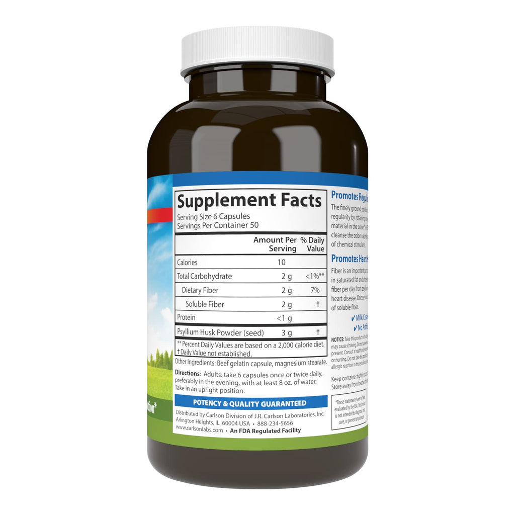 Natural fiber supplement with psyllium