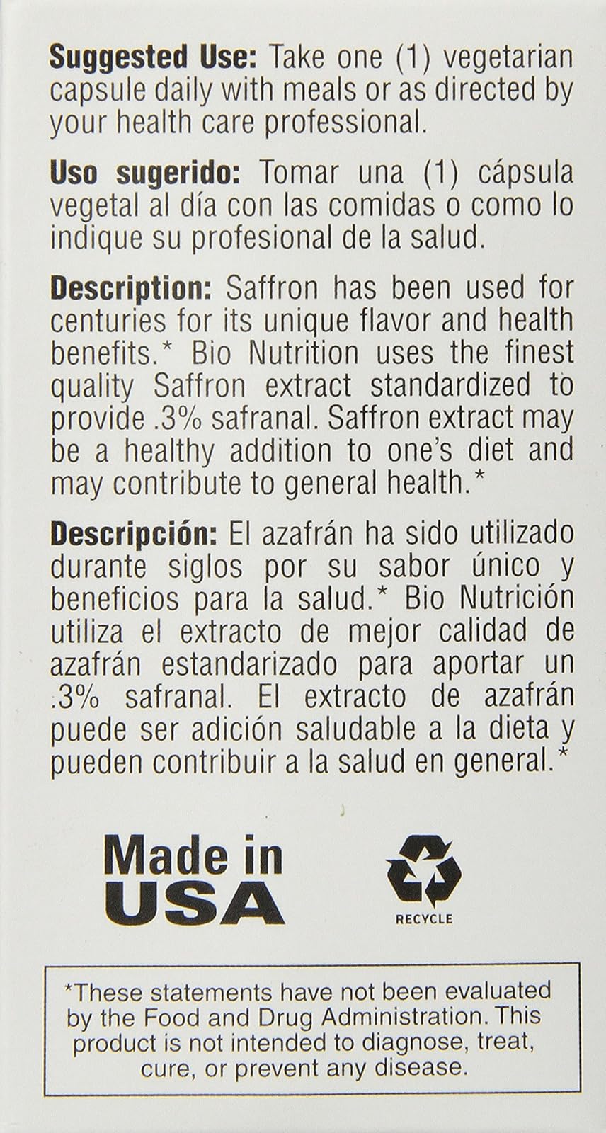 natural fiber supplement with saffron