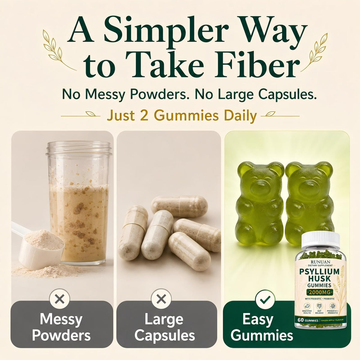 Natural fibre gummies for gut health