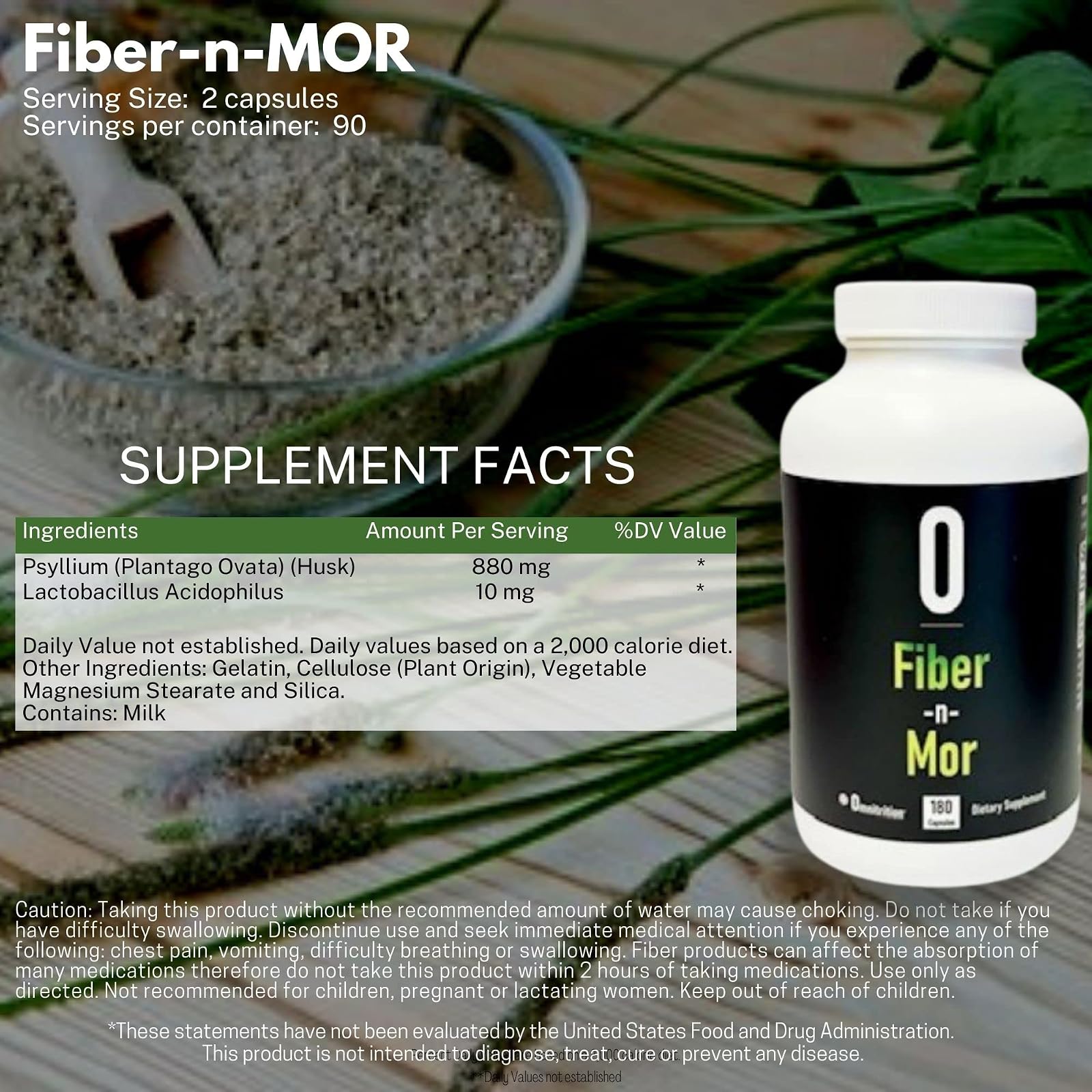 Natural fibre supplement with psyllium