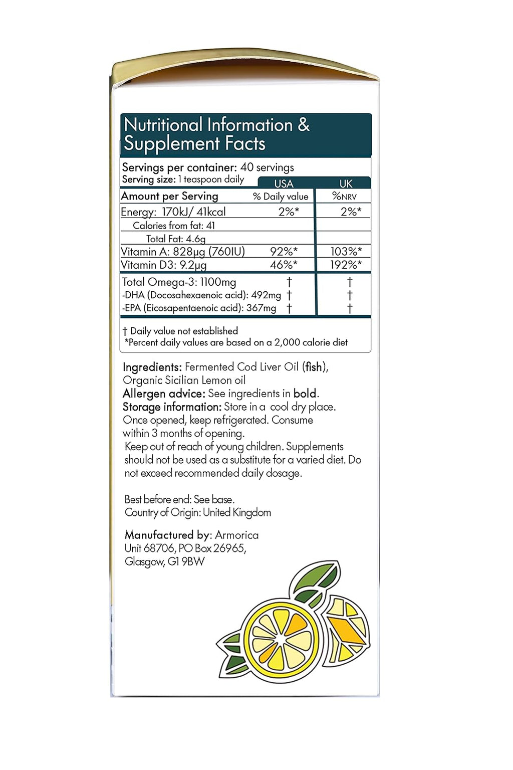 Natural fish oil supplement