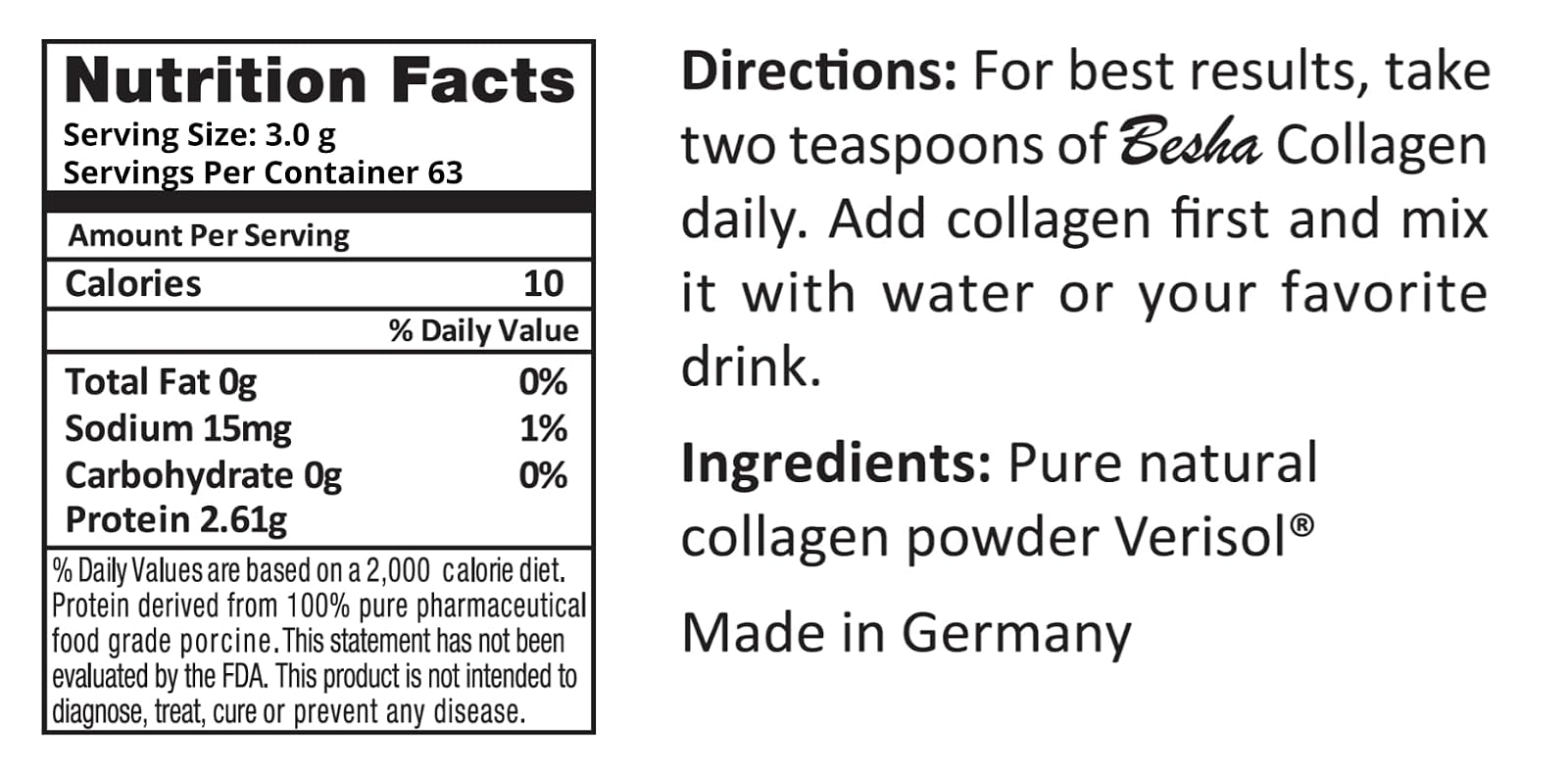 Natural flavor marine collagen powder