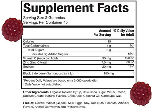 Natural flavour elderberry gummies for health