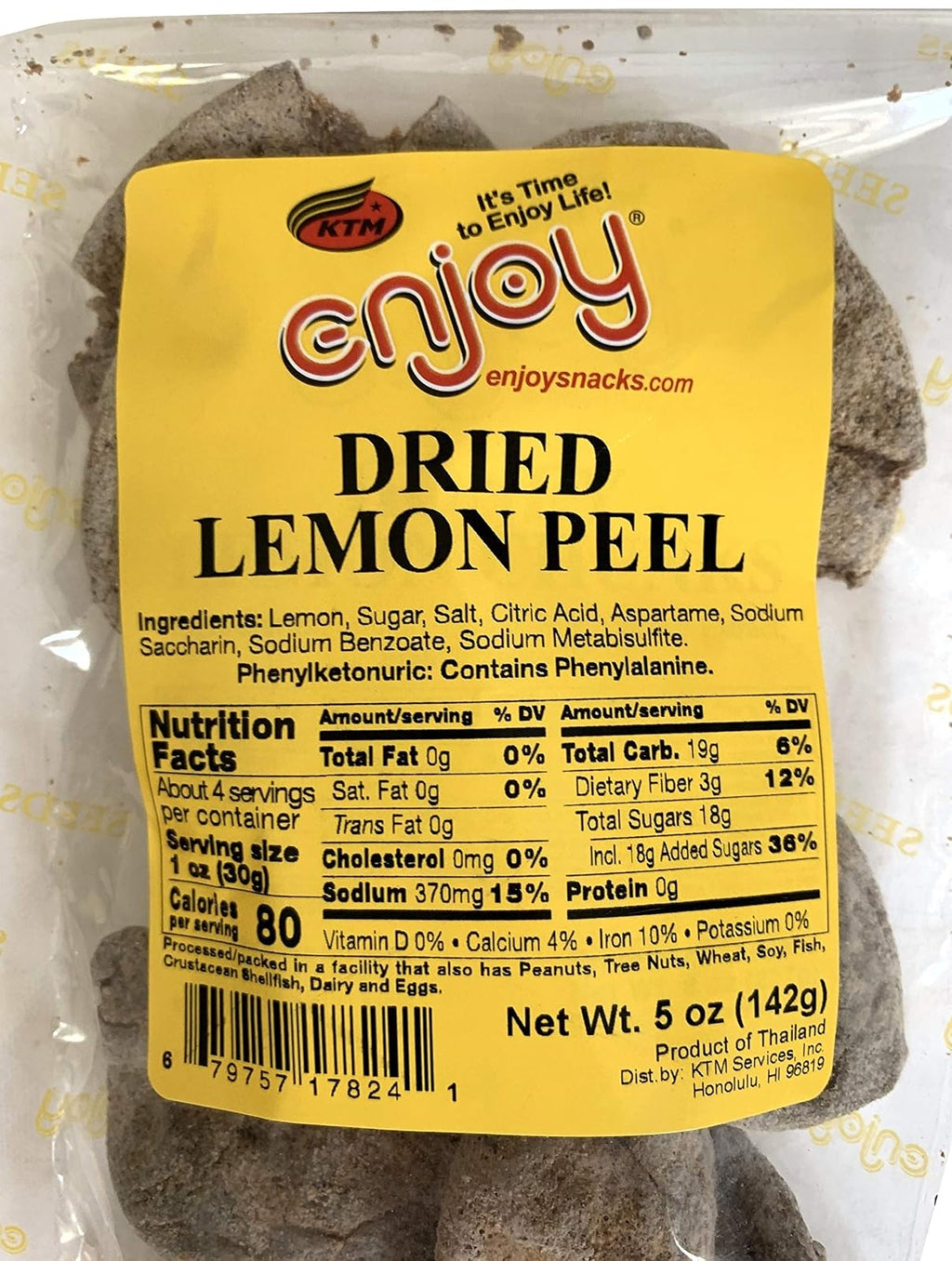 Natural flavour enhancer dried lemon peel