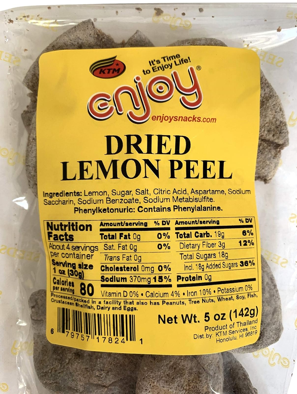 Natural flavour enhancer dried lemon peel