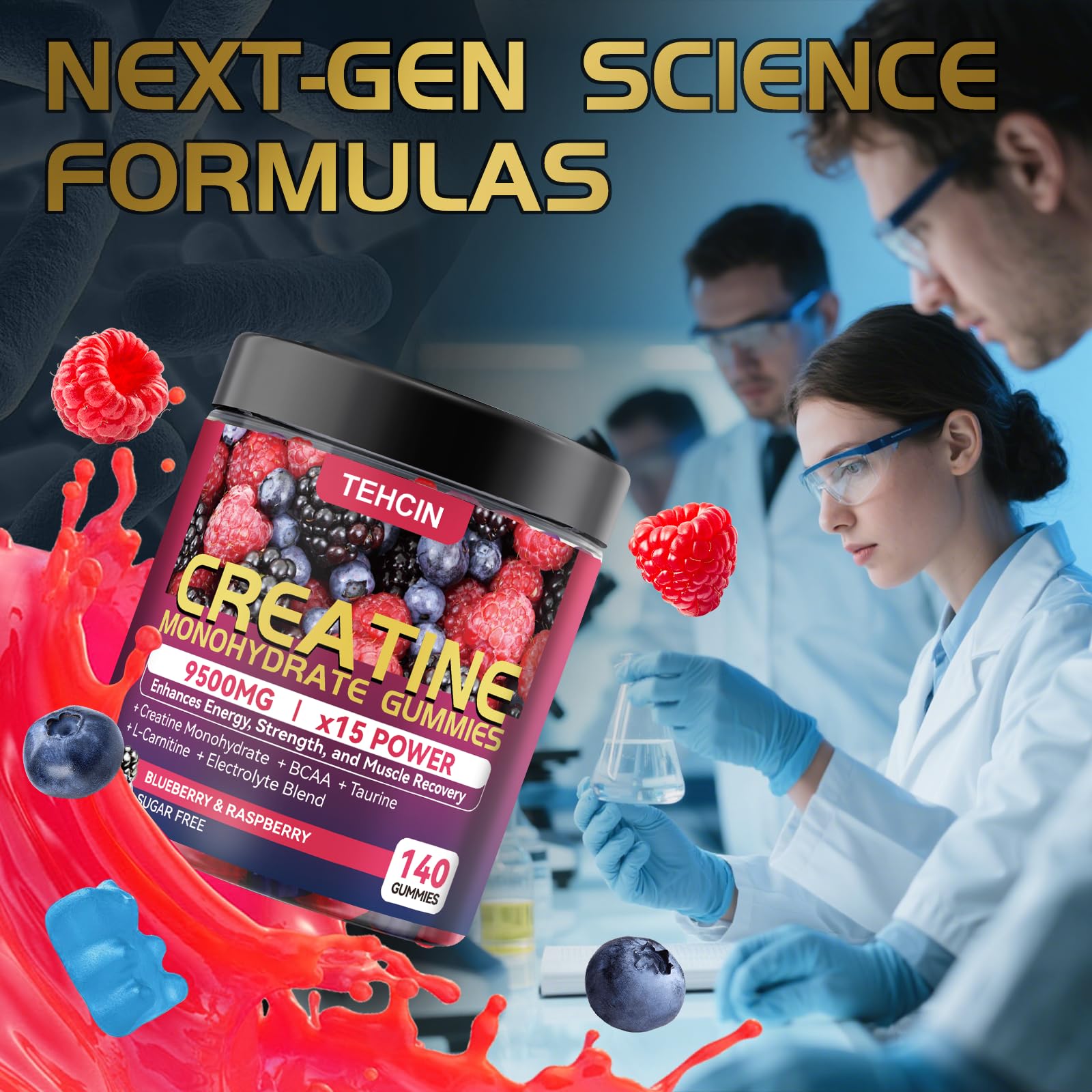 Natural flavours creatine monohydrate gummies