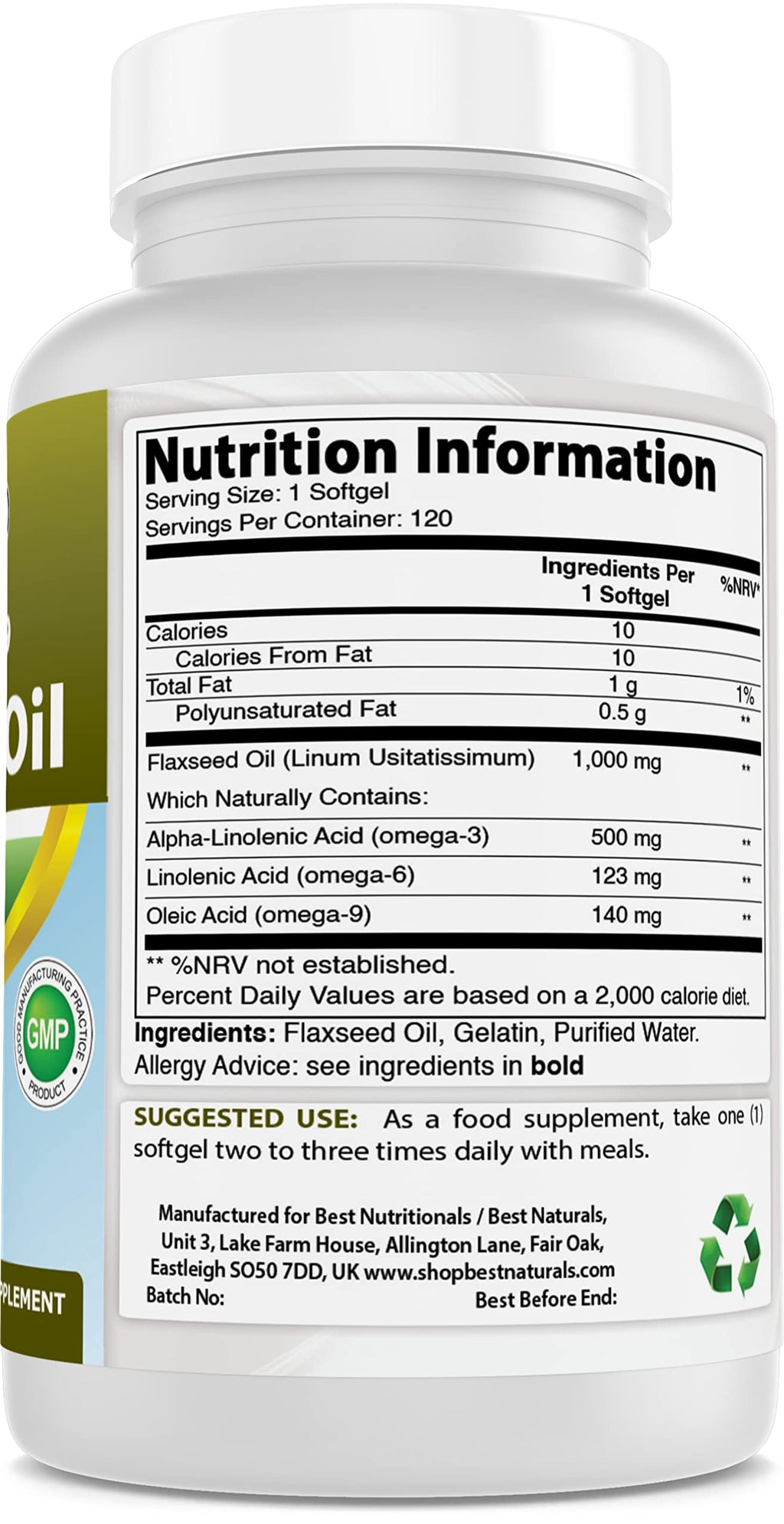 natural flax seed oil supplement