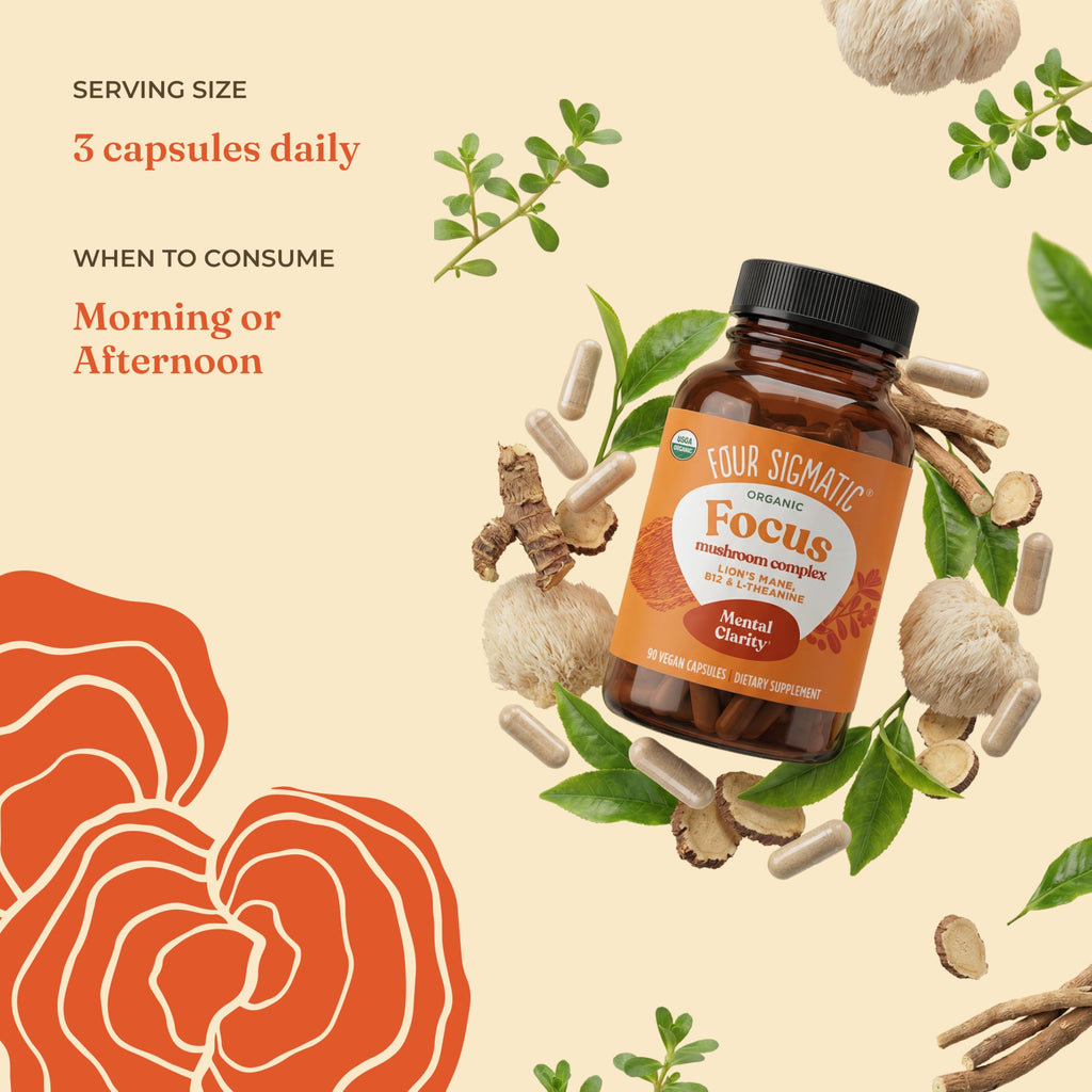 Natural focus aid with mushrooms