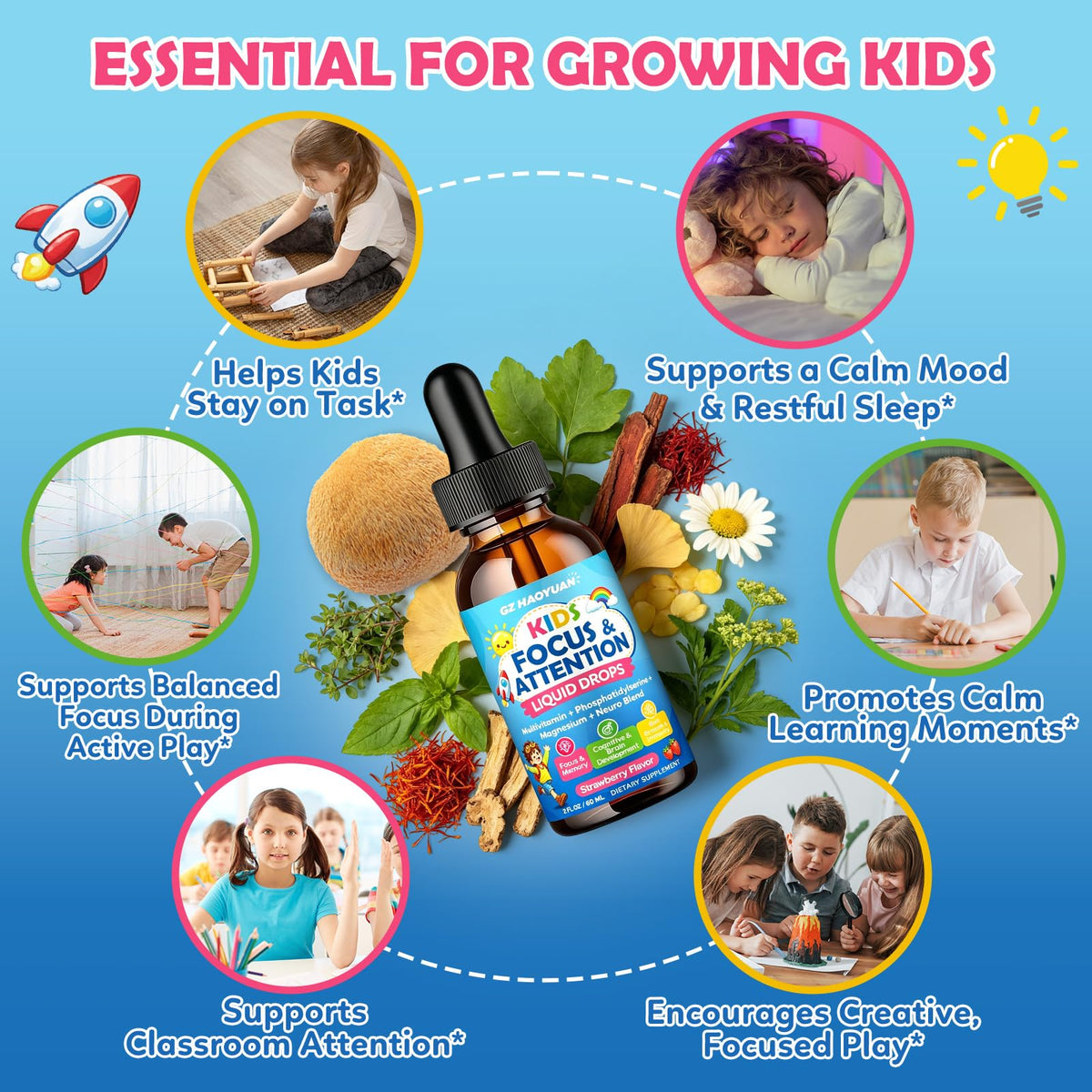 Natural focus drops for kids