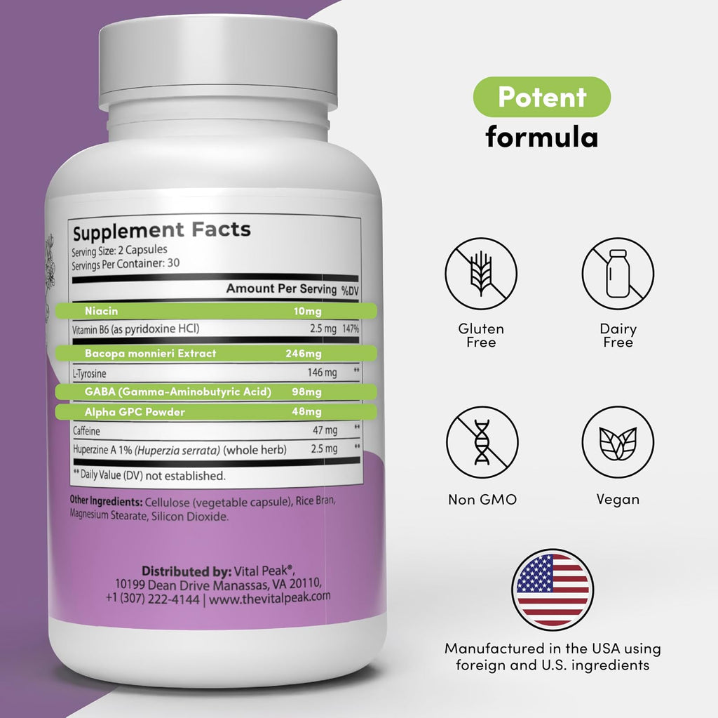 Natural focus supplement with Bacopa Monnieri