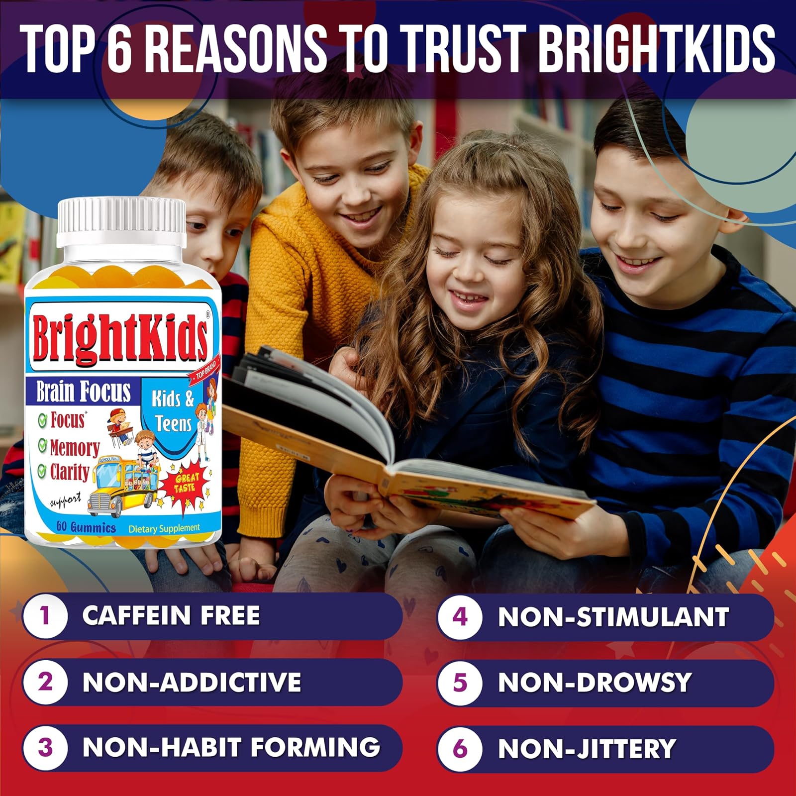Natural focus support for kids