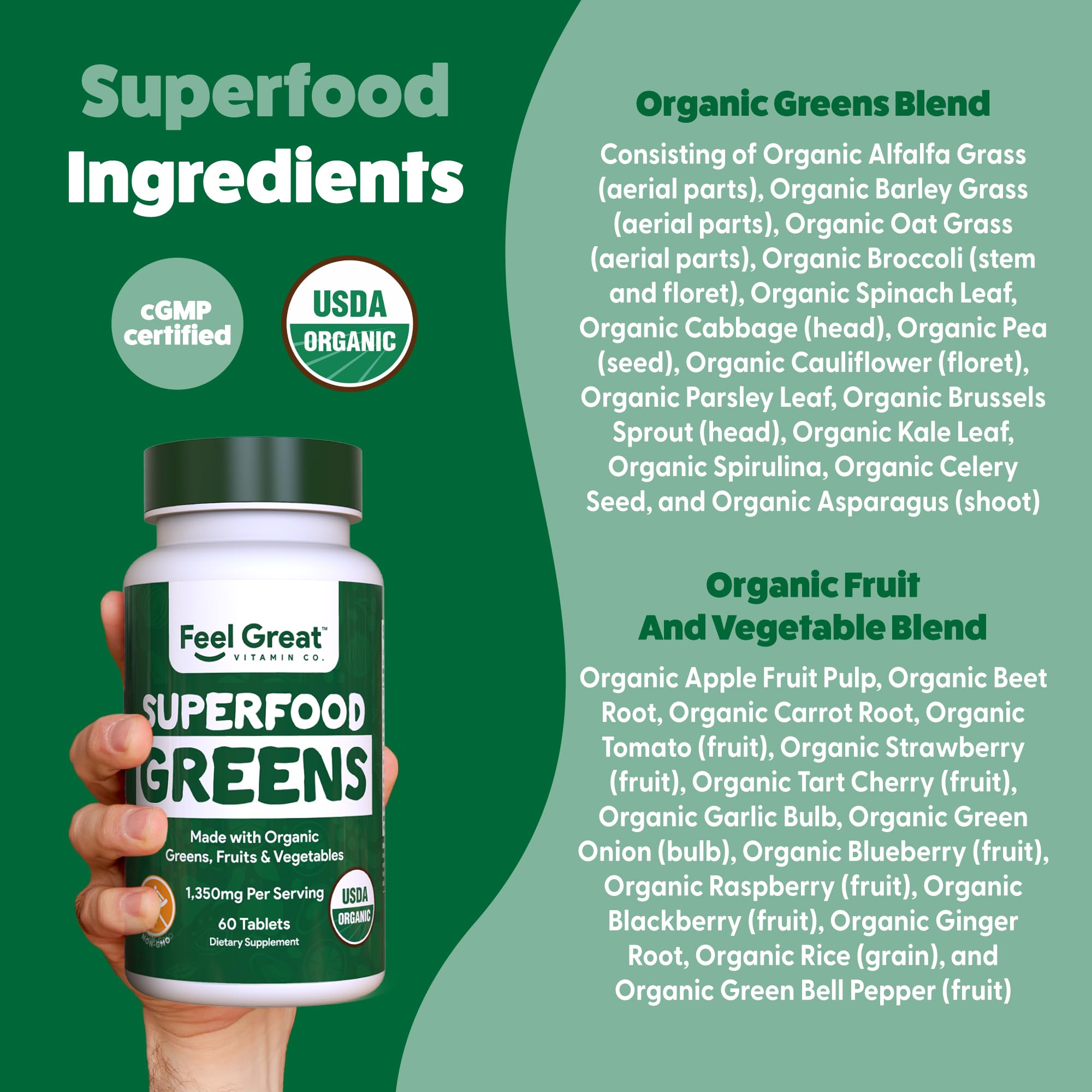 natural fruit and veggie supplement tablets