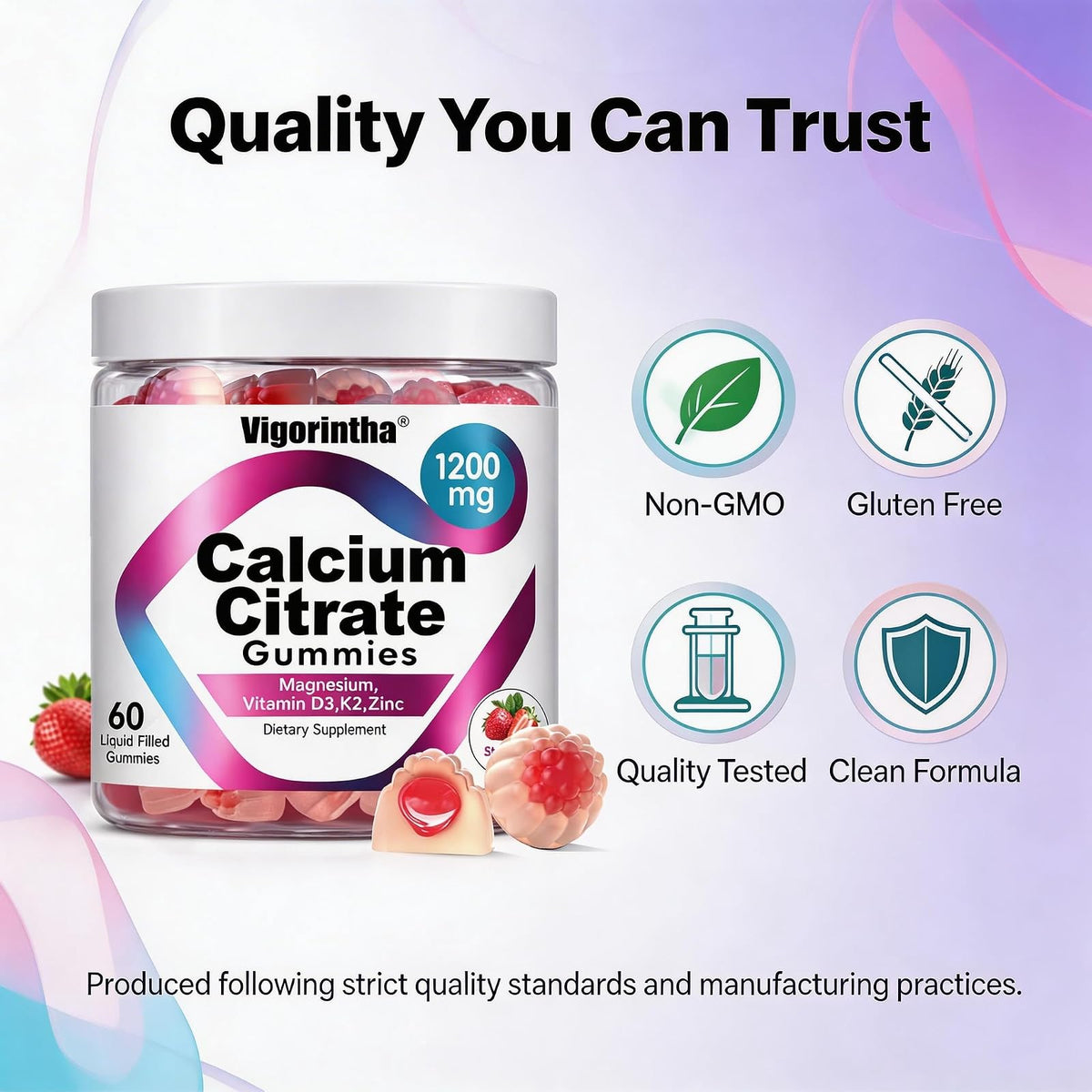 natural fruit flavour calcium citrate supplement
