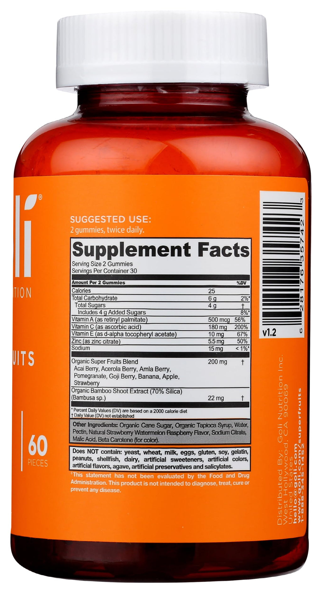 natural fruit flavour vitamin gummies
