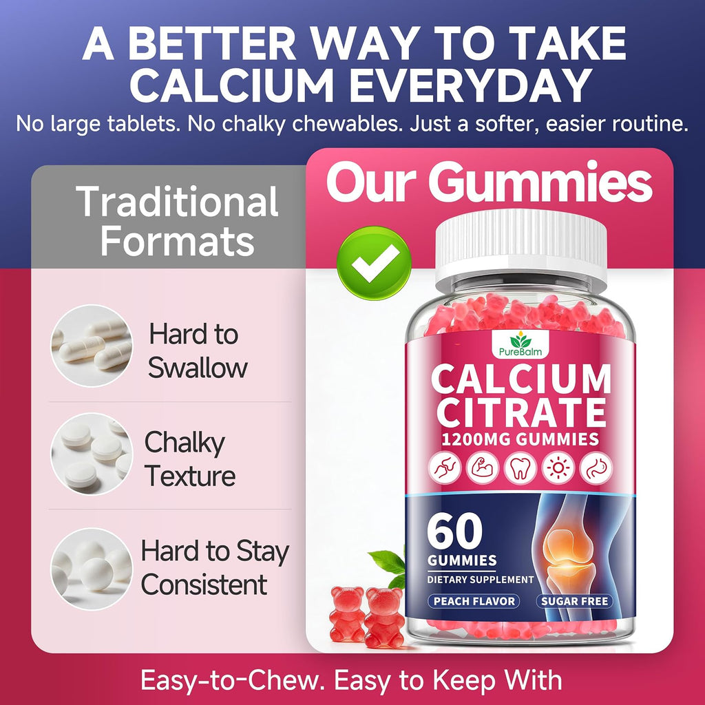 Natural fruit-flavoured Calcium Citrate gummies