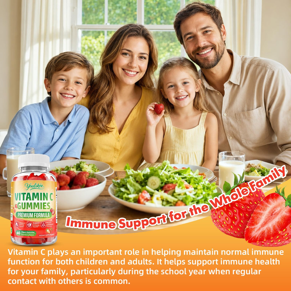 Natural fruit-flavoured Vitamin C gummies
