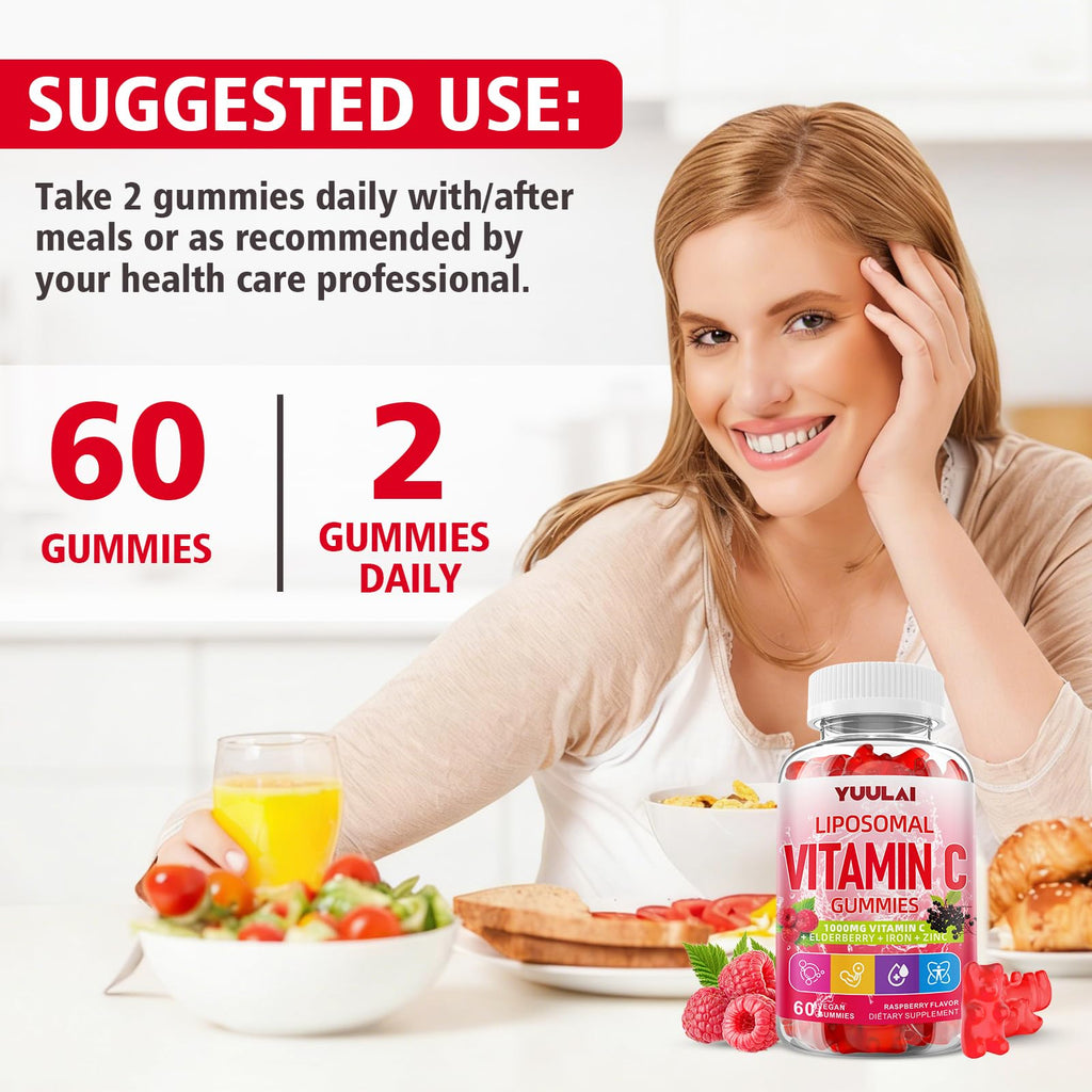 Natural fruit-flavoured Vitamin C gummies
