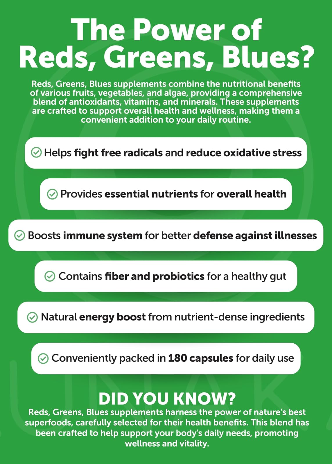 natural fruits and veggies supplement capsules